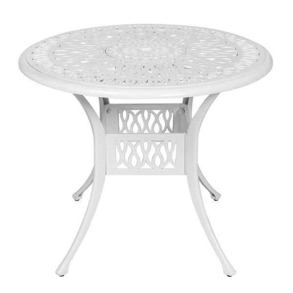 Bloomsbury Market Round Metal Outdoor Dining Table & Reviews | Wayfair