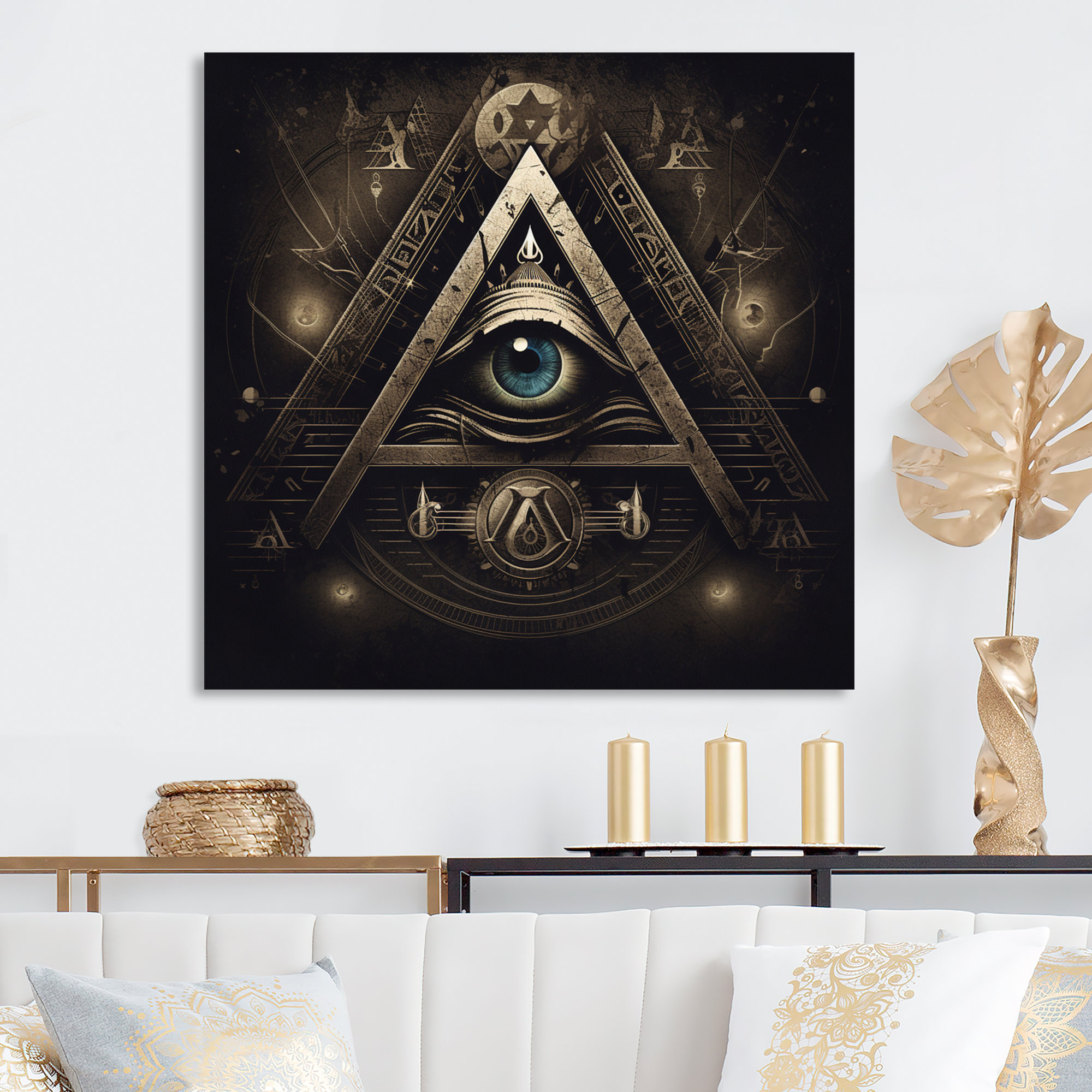 Trinx " The All Seeing Divine Eye Illuminati I " Print on Canvas | Wayfair