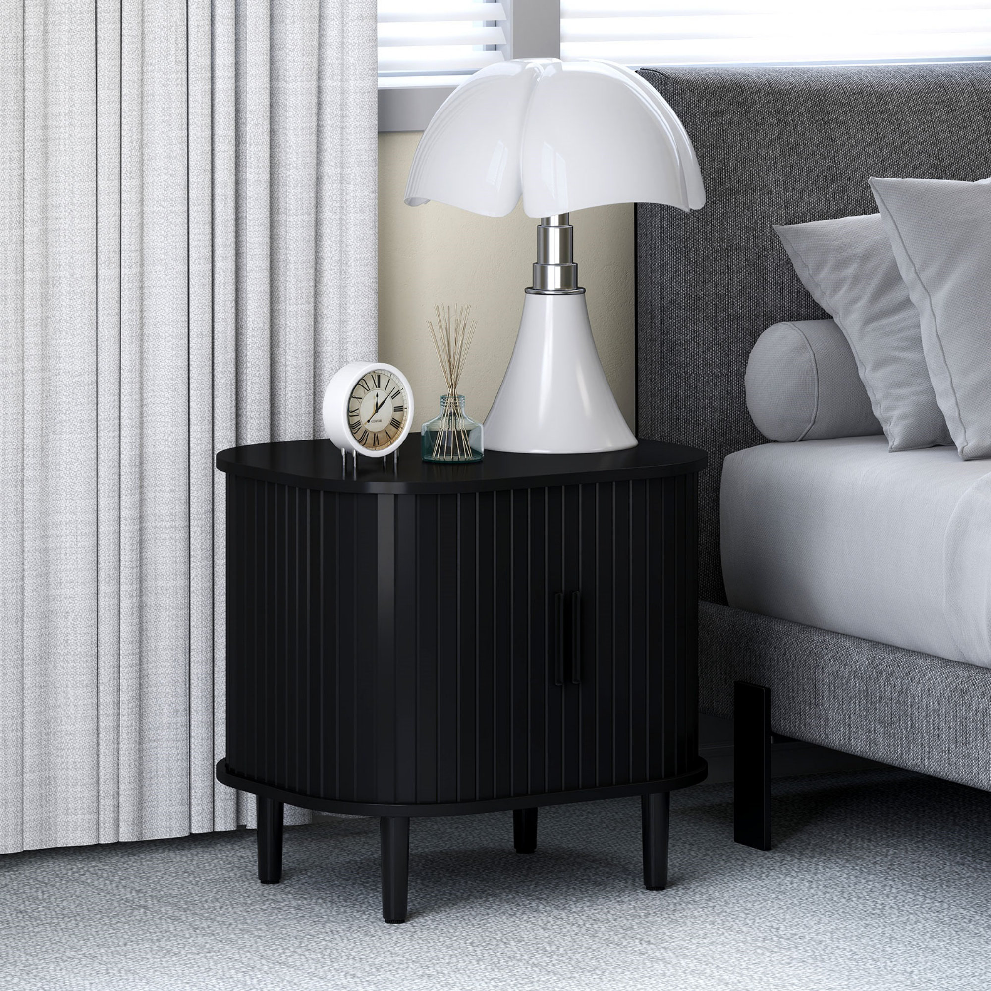 Latitude Run® 22.8'' Wide Modern Black Coffee Table Cabinet With Hidden ...