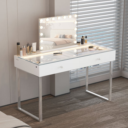 Glass Top Dressing Tables You'll Love | Wayfair.co.uk