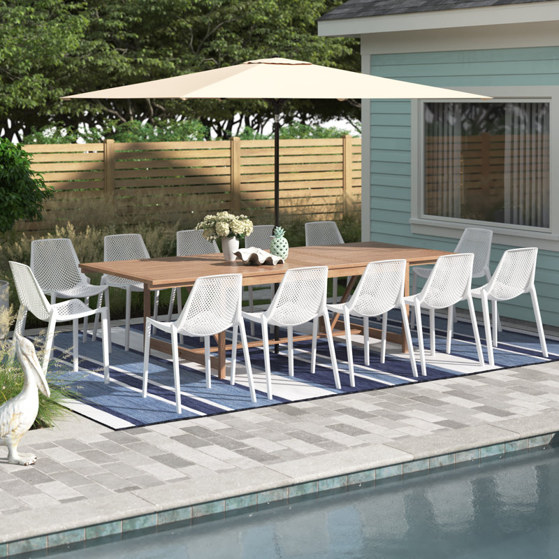 Wade Logan® Askey 12 - Person Patio Dining Set with Extendable ...