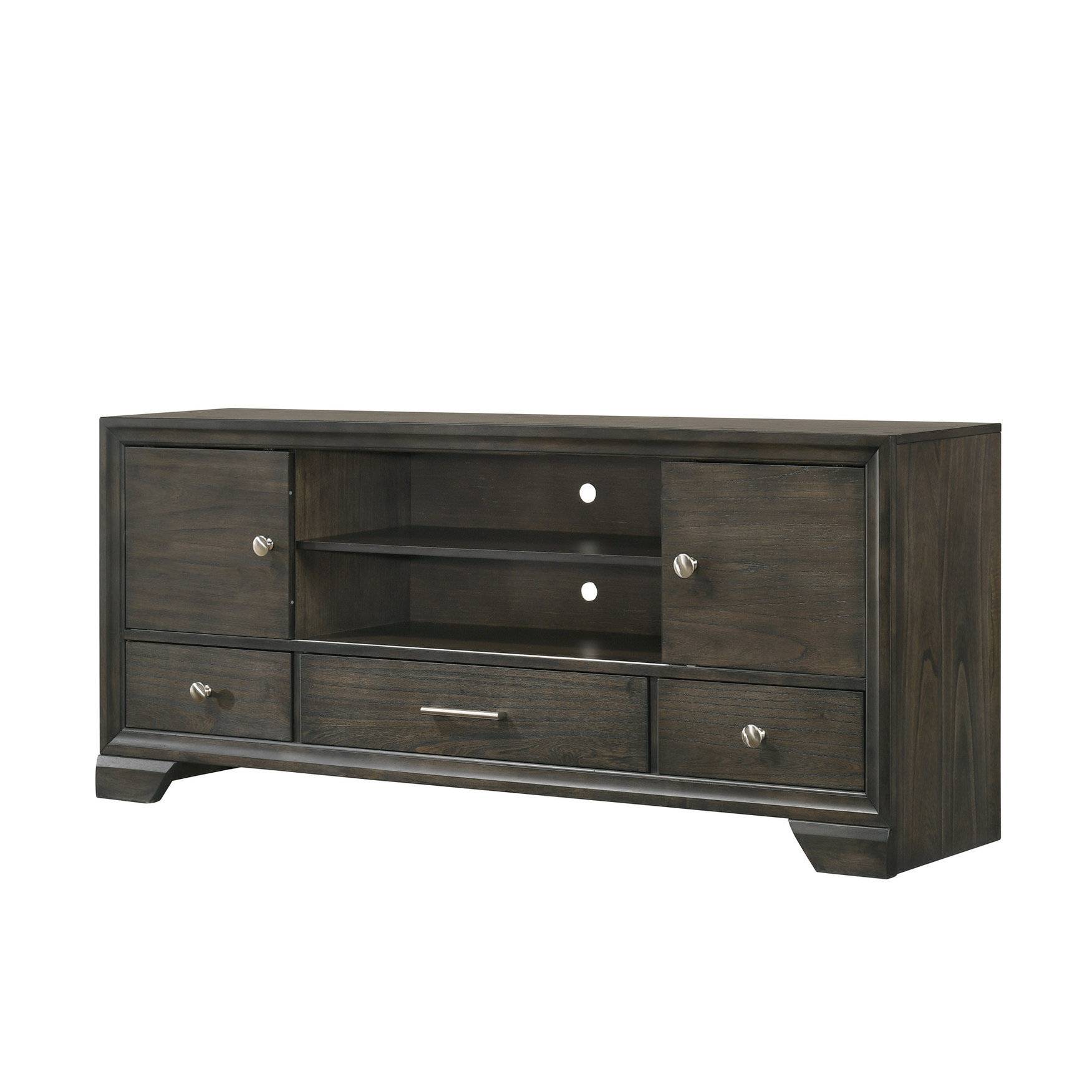 Latitude Run® Dark Gray Media Console Table With Open Shelving, 2 ...