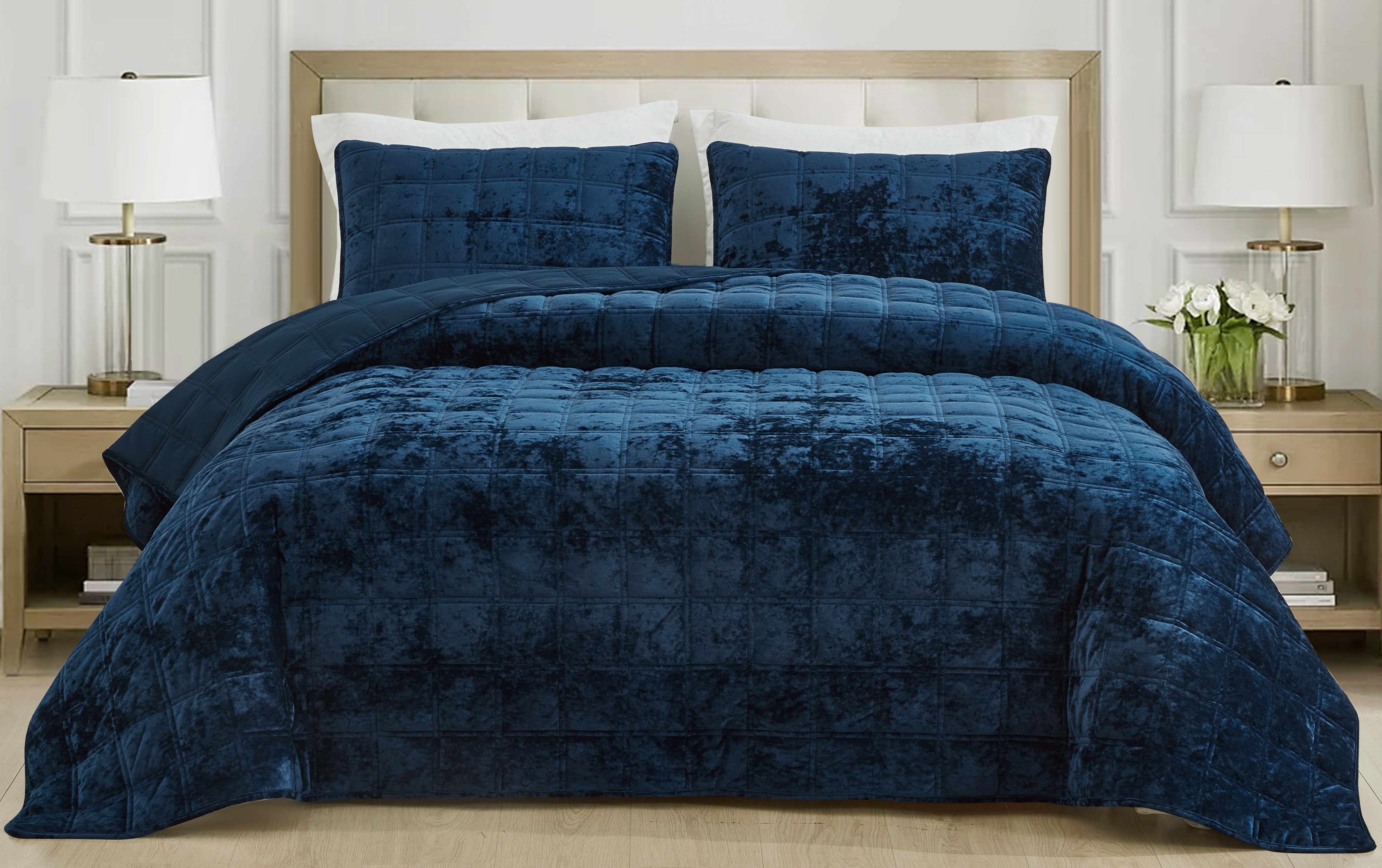 Chezmoi Collection Velvet Quilt Set & Reviews | Wayfair