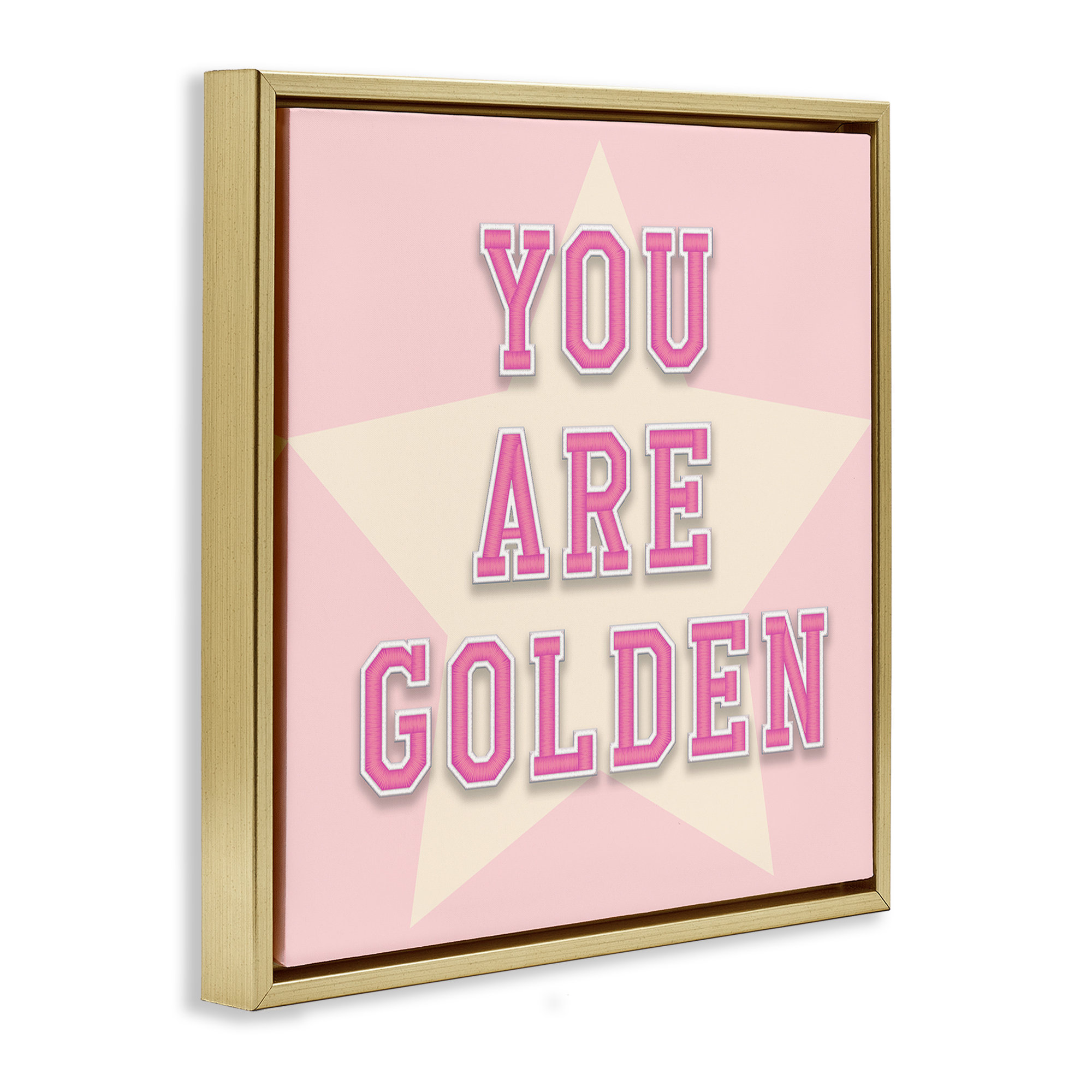 Trinx You Are Golden Phrase Framed Floater Canvas Wall Art by CAD ...