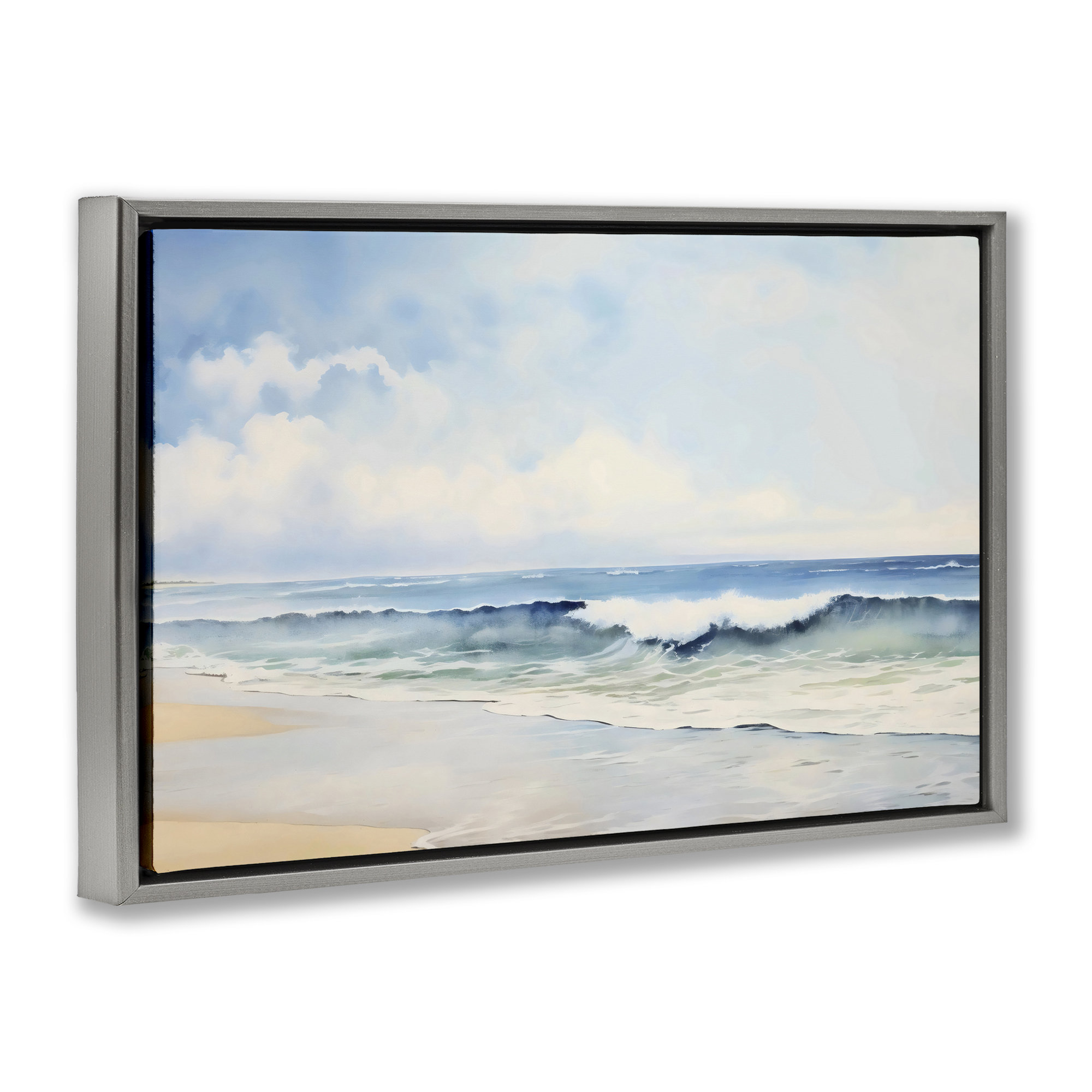 Rosecliff Heights Watercolor Beach Serenity Floating Frame, design by ...