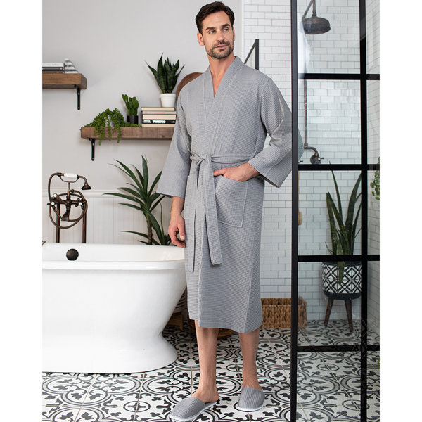 LOTUS LINEN Waffle Robes - Lightweight Cotton Spa Bathrobe & Reviews ...