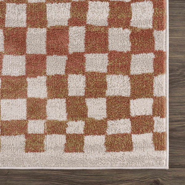 Bungalow Rose Briawood Checkered Beige Area Rug & Reviews | Wayfair