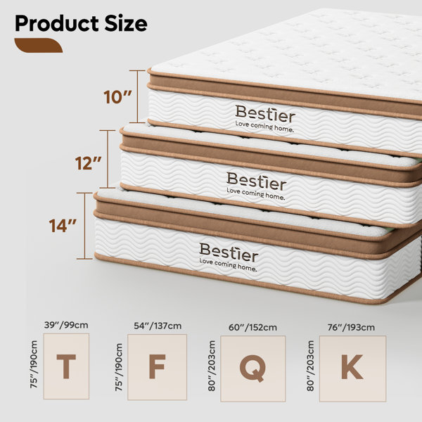Ebern Designs 10"/12"/14" Medium Hybrid Mattress with Cooling Gel ...