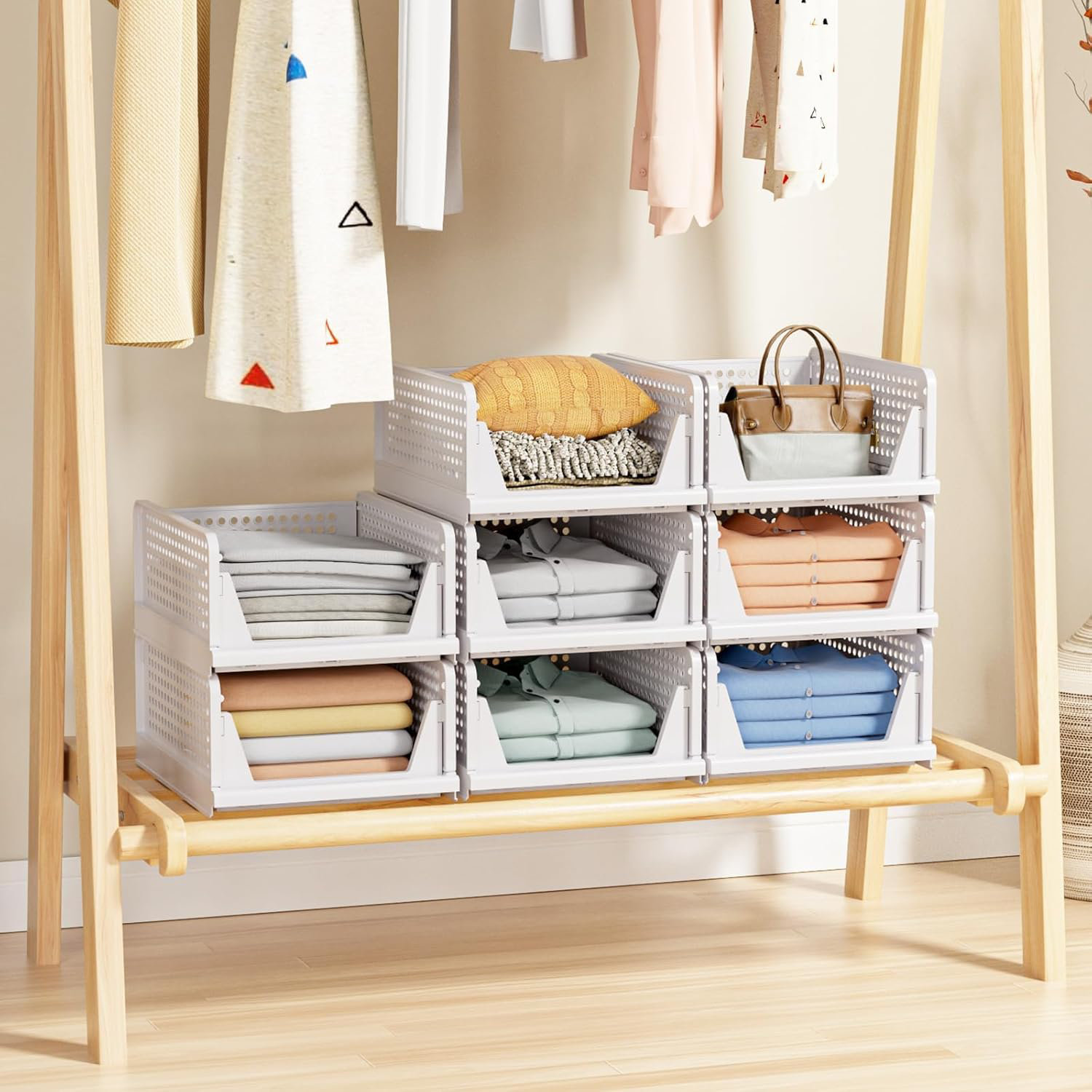 Rebrilliant 5-pack Stackable Closet Organizer Bins | Wayfair