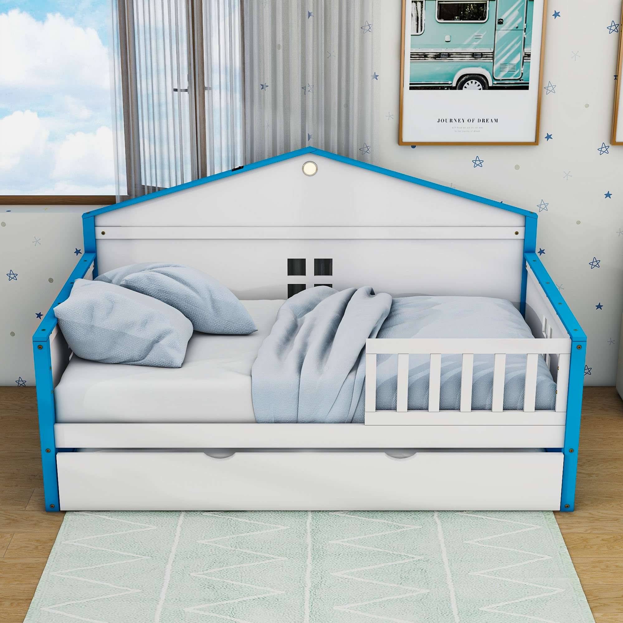 Lark Manor Twin/Full Wood Daybed with Trundle and Light - Wayfair Canada