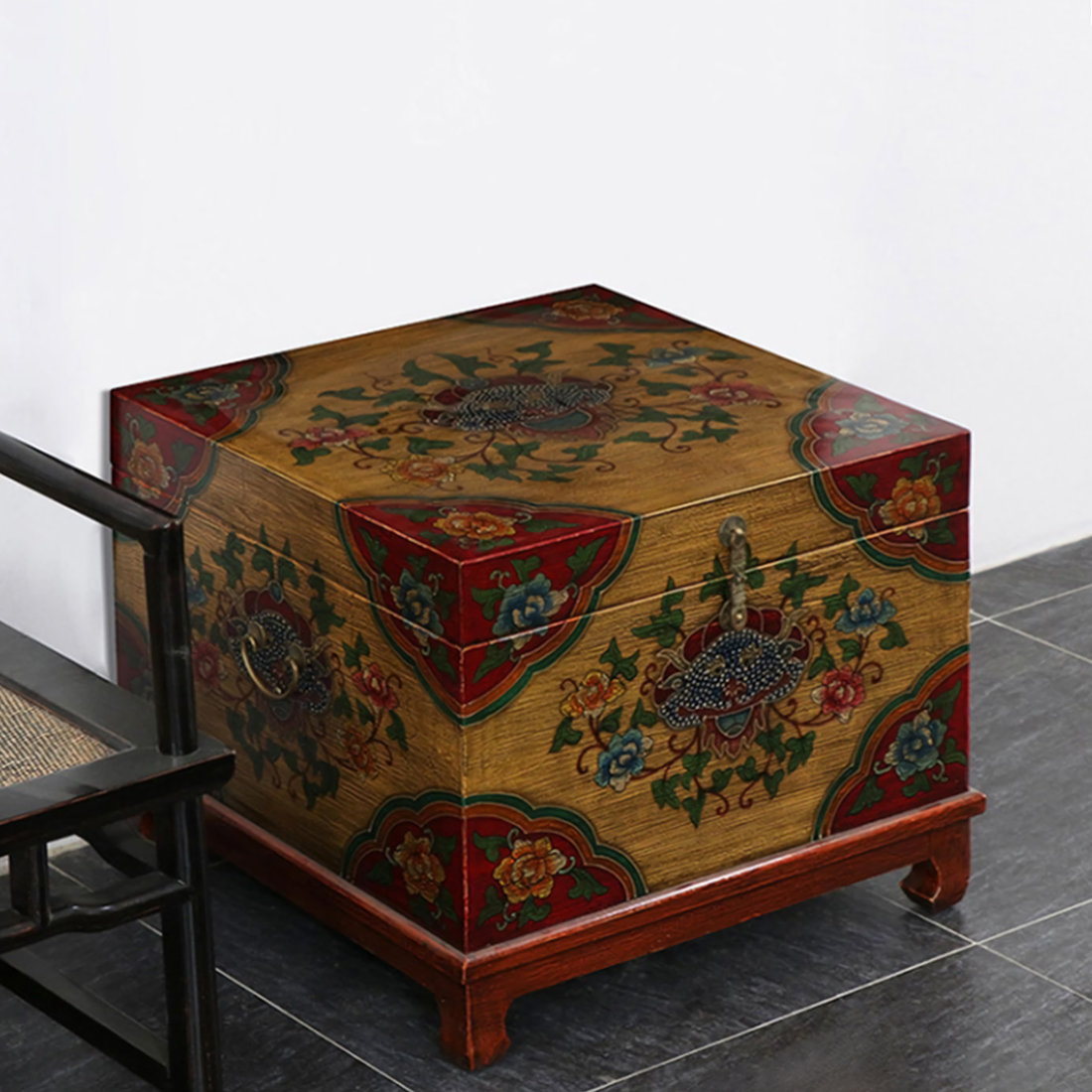 HUGESTO Painted Camphor Solid Wood Medium Vintage Trunk - Wayfair Canada