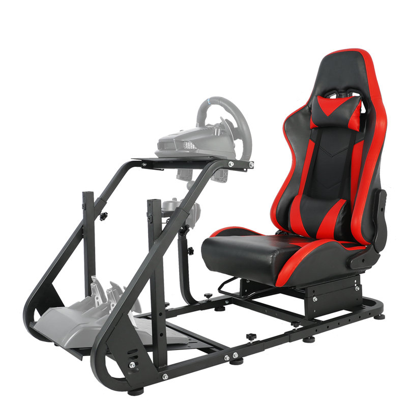 Anman Racing Simulator Cockpit Stand with Red Racing Chair fit Logitech ...