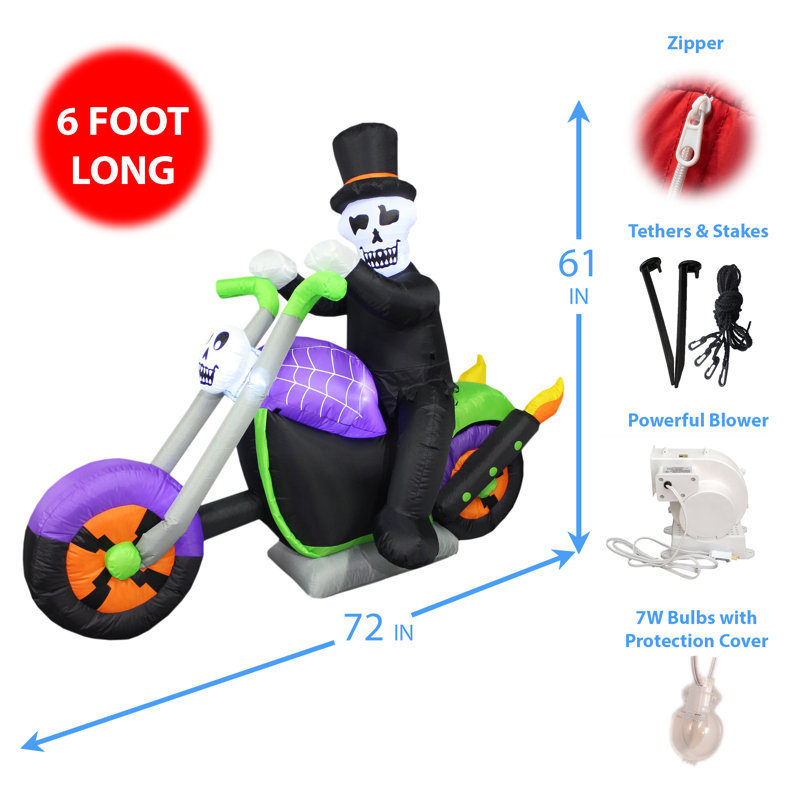 The Holiday Aisle® 6 Foot Long Light Happy Halloween Inflatable ...