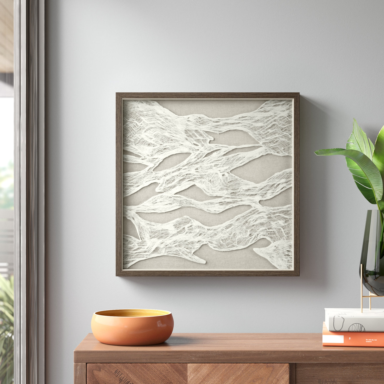 Wade Logan Abstract Paper and Linen Framed Wall Decor - Wayfair Canada