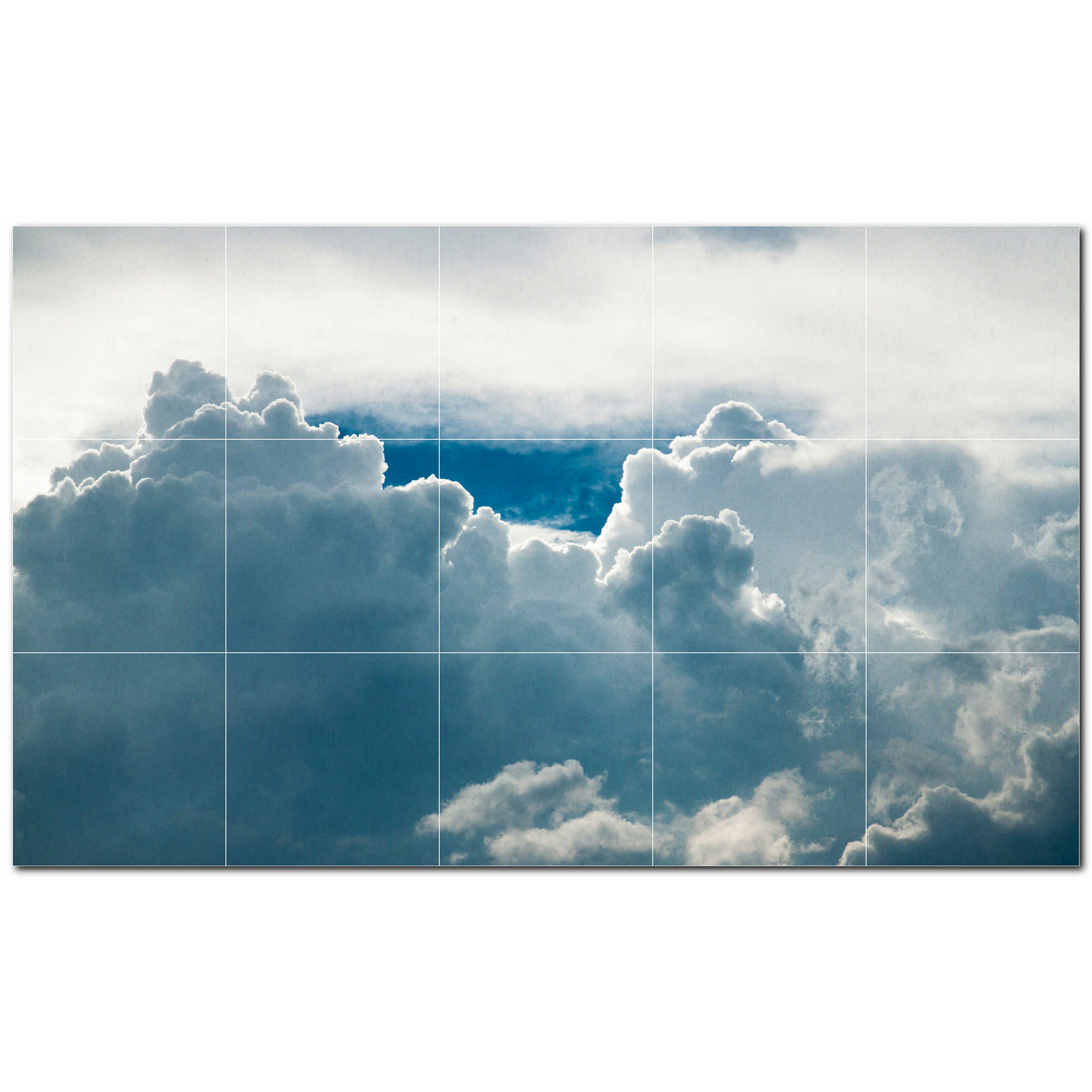 Picture-Tiles.com 40" x 24" Ceramic Clouds Photo Decorative Mural Tile ...