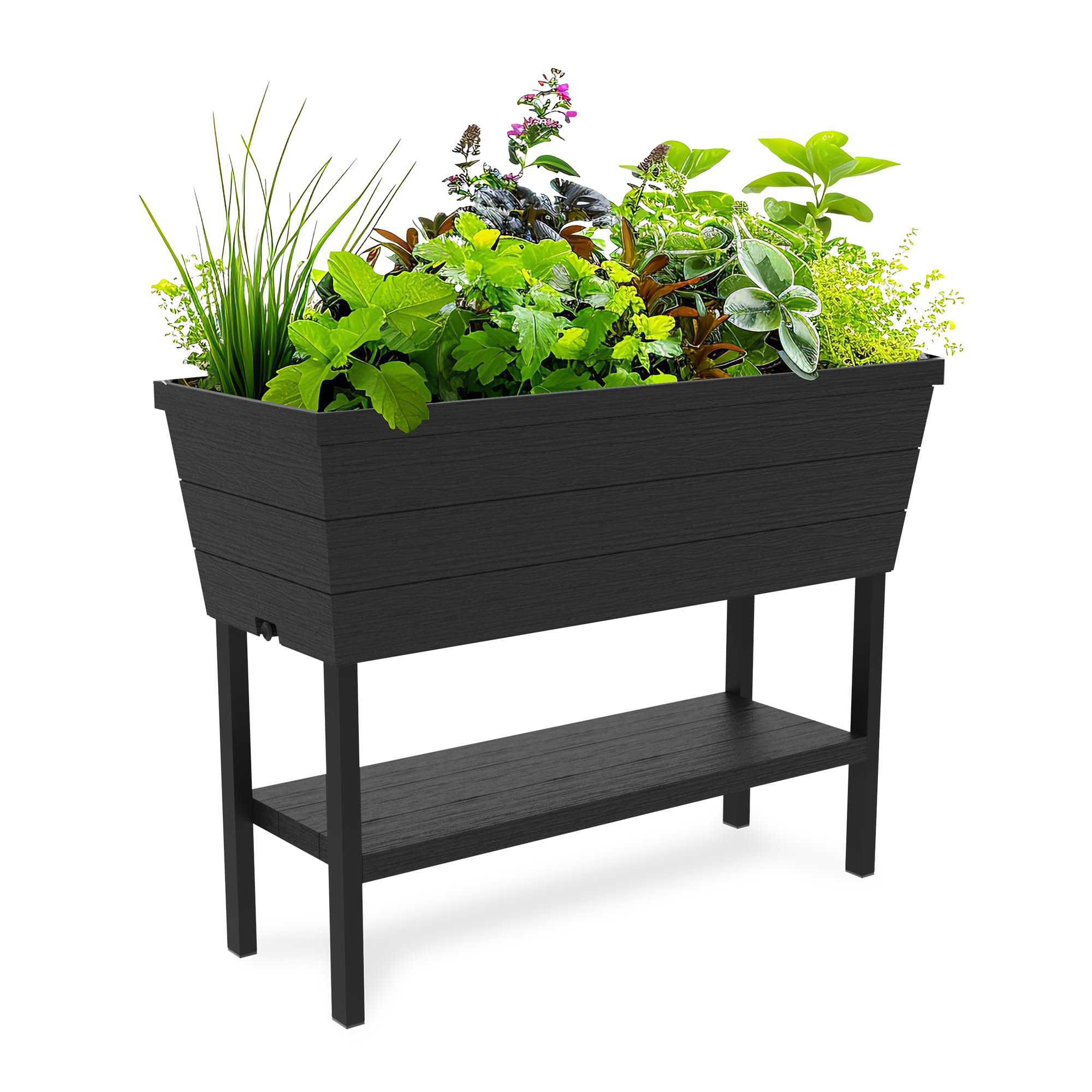 Keter Bloomer Raised Garden Bed with Self-Watering and Drainage System ...