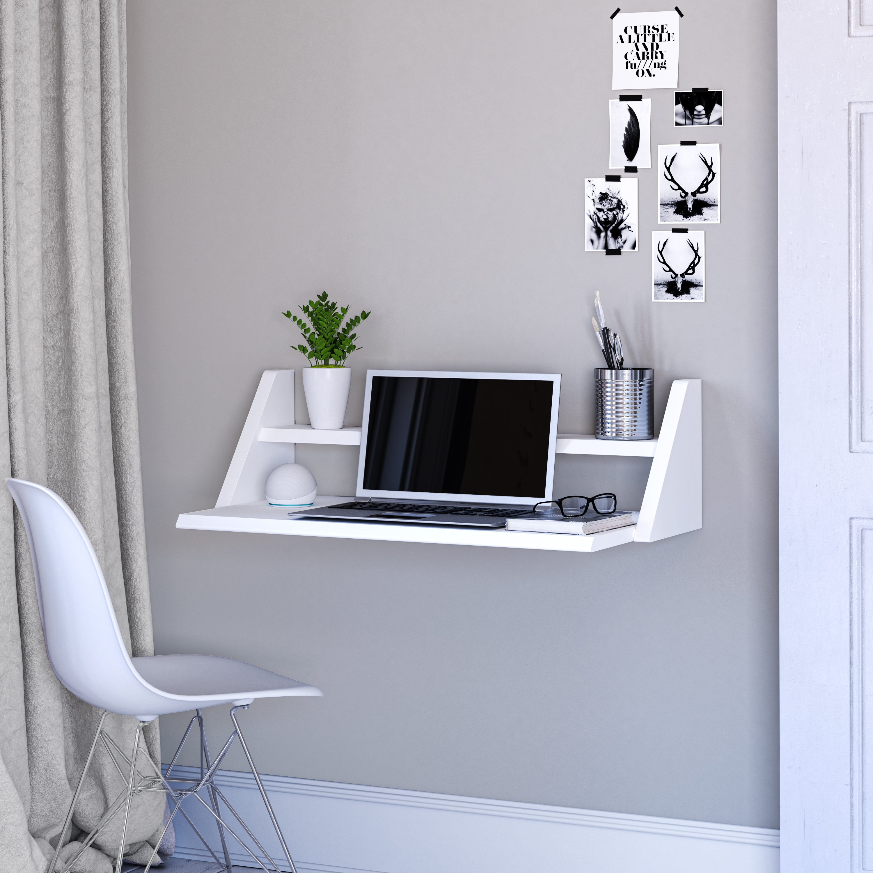 Latitude Run® Vinicius Reversible Floating Desk & Reviews | Wayfair