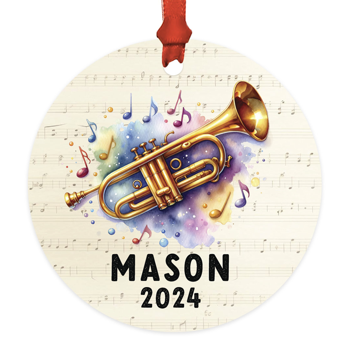 Koyal Wholesale Personalized Trumpet Metal Christmas Ornament For Tree ...