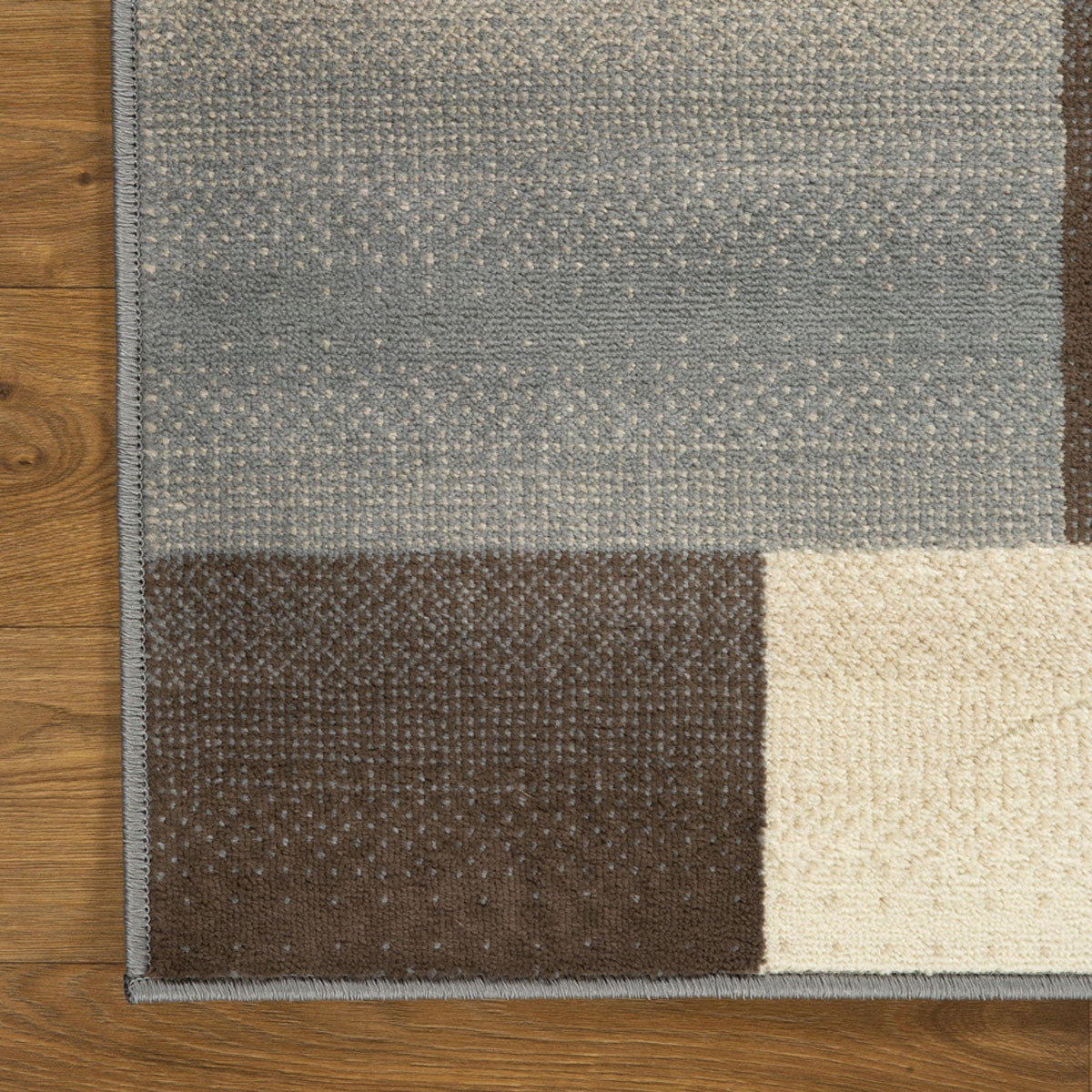 Ebern Designs Quanetra 8' X 10' Gray Brown and Cream Patchwork Area Rug ...