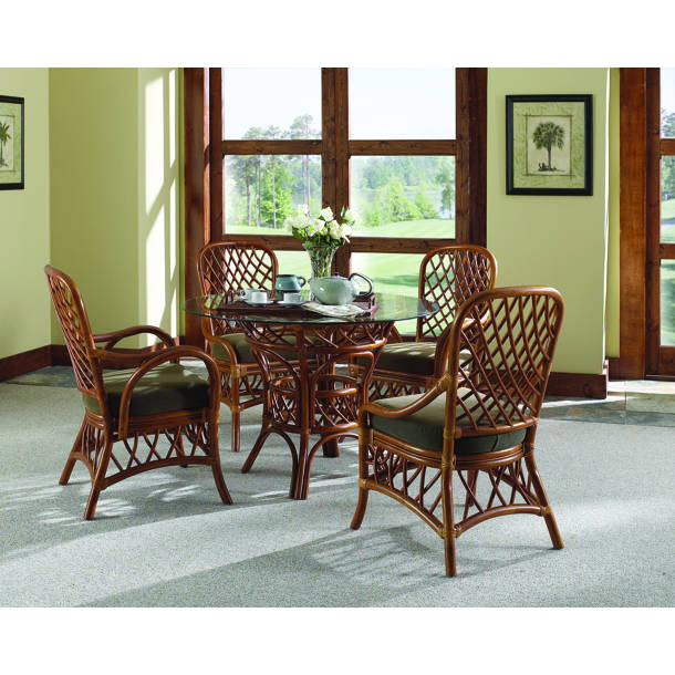 Bayou Breeze Sanders Glass Top Dining Table | Wayfair