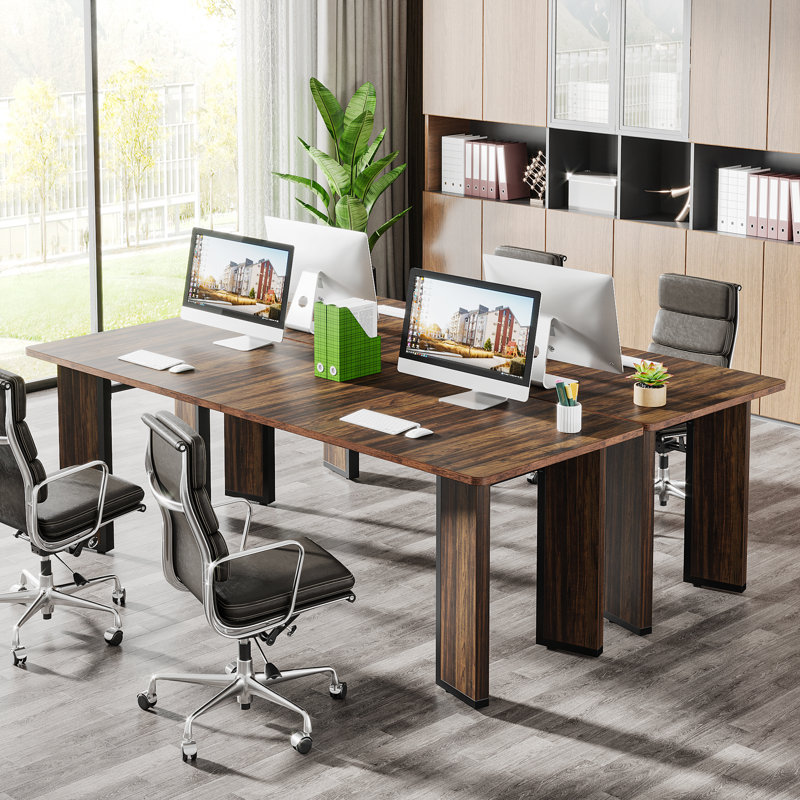 Ebern Designs Tarasa 78.8'' W Rectangle Computer Desk (Set of 2) | Wayfair