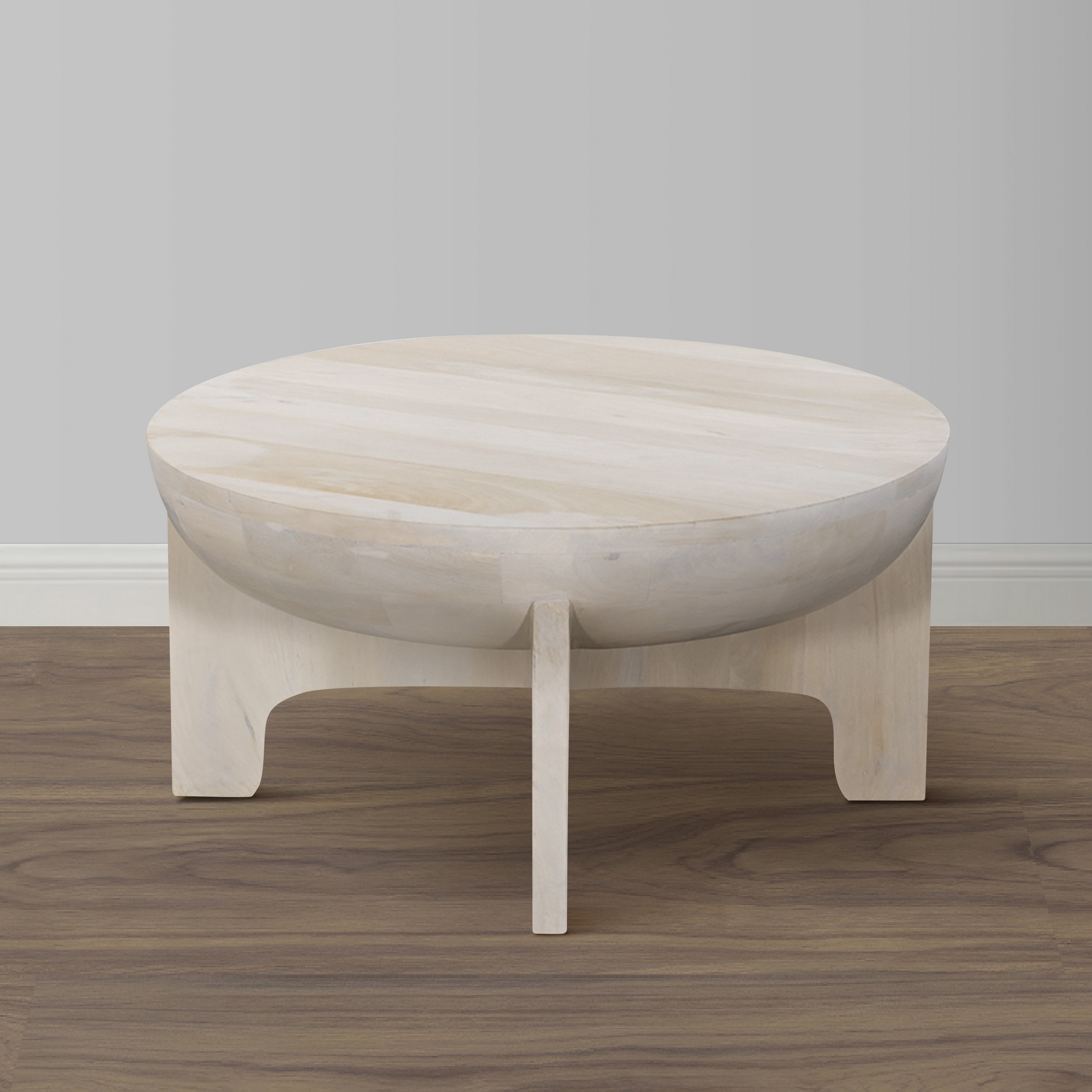 Foundry Select Sovanna Round white coffee table | Wayfair
