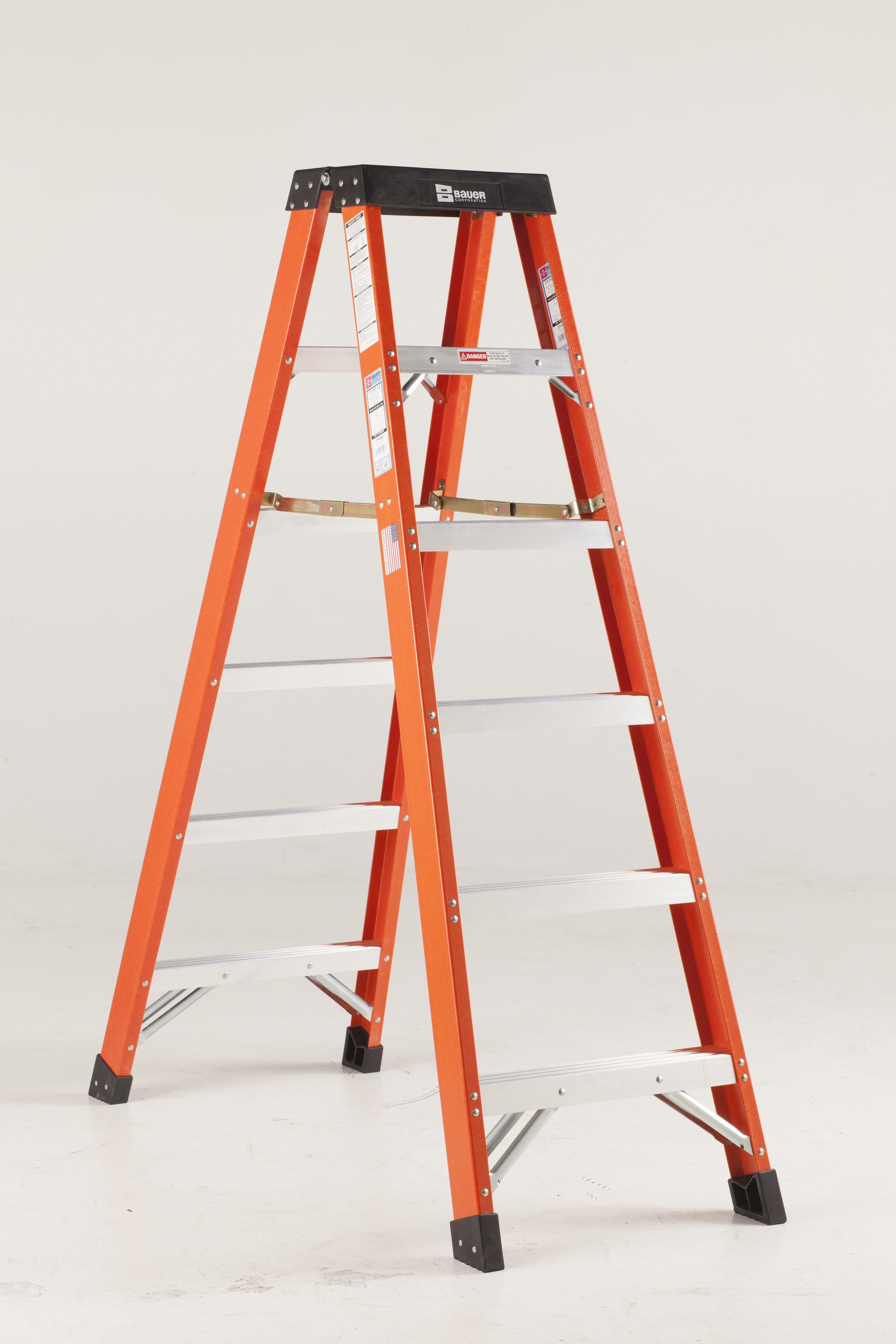 Bauer Corporation 10 ft Fiberglass Step Ladder with 375 lb. Load ...