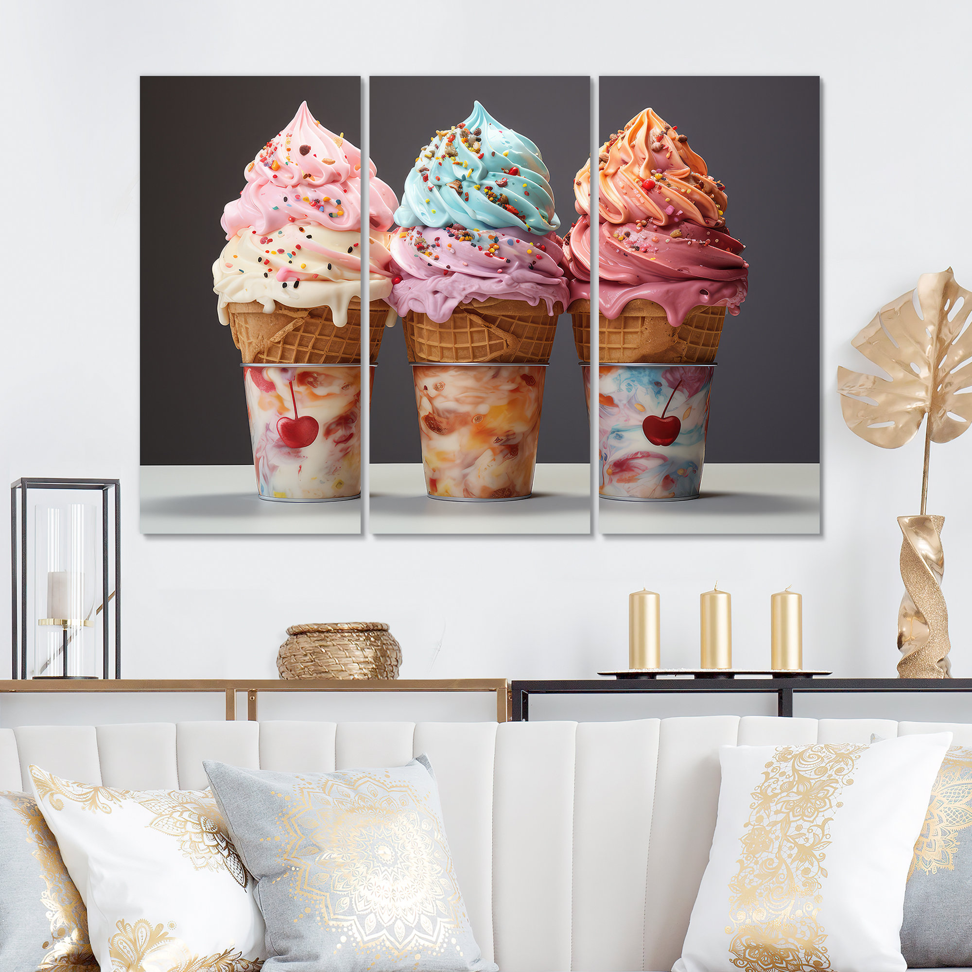 Latitude Run® Food Ice Cream Popart II - Food & Beverage Metal Wall Art ...