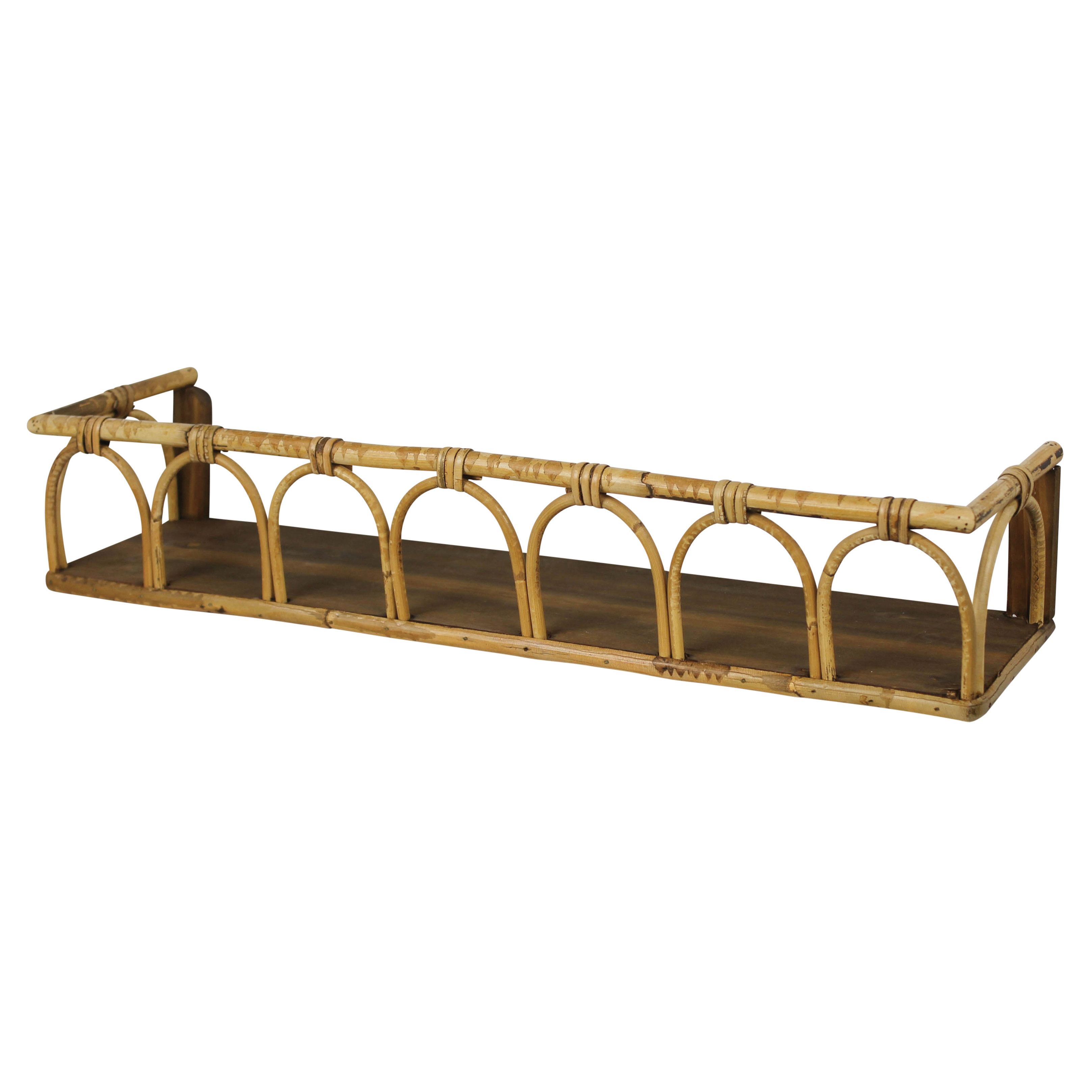 Bay Isle Home Diodorus Rattan Floating Shelf | Wayfair