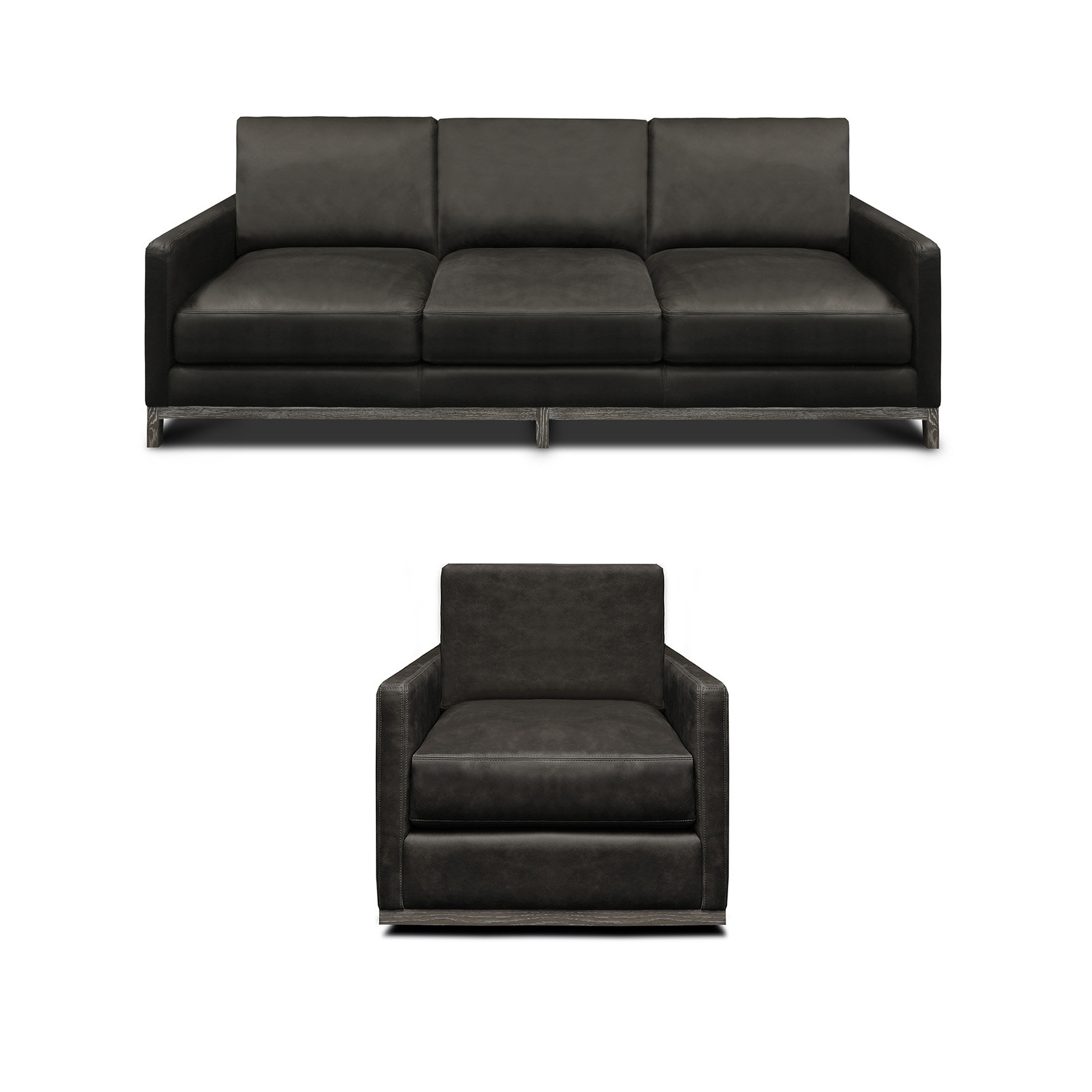 17 Stories Albree 2 Piece Genuine Leather Living Room Set | Wayfair