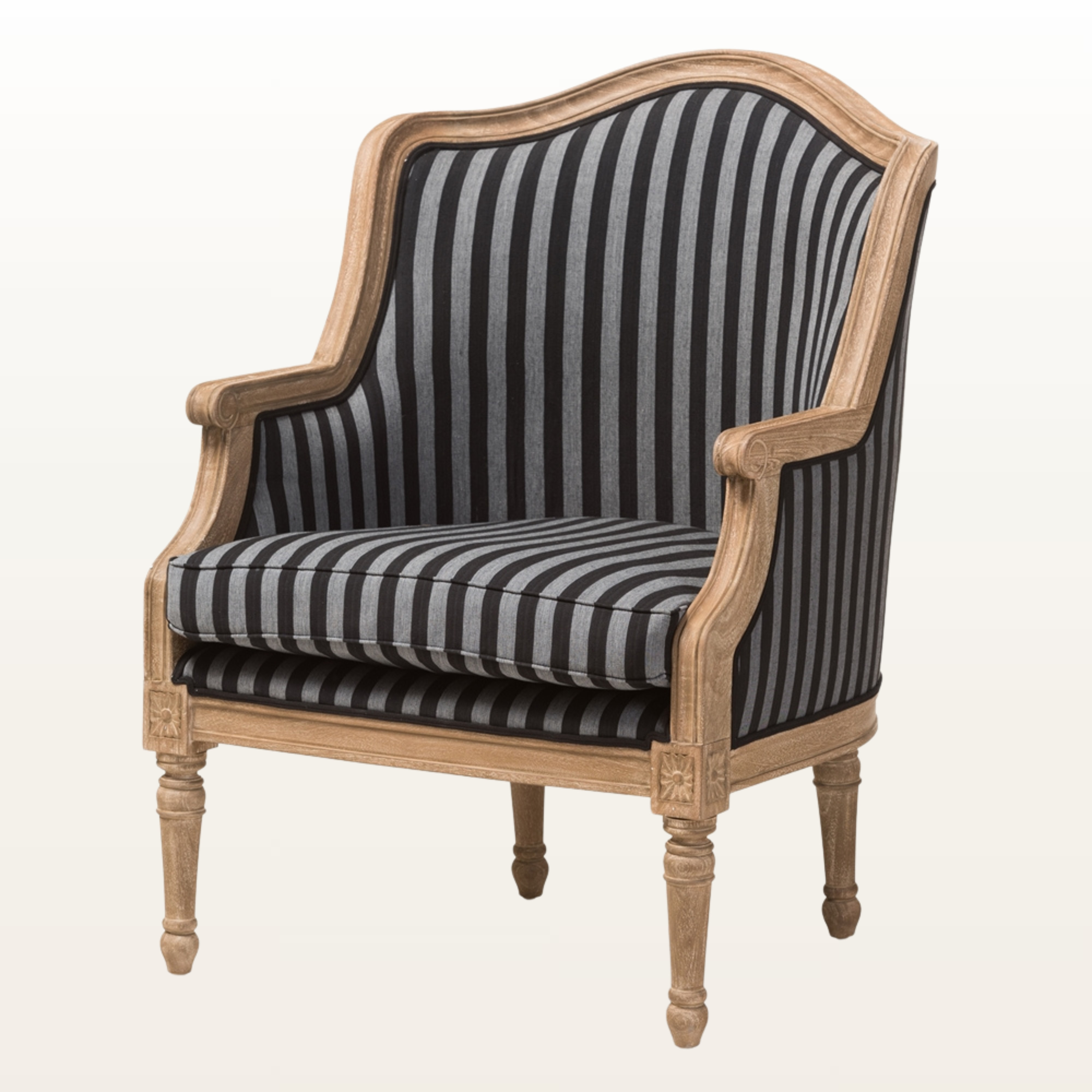 One Allium Way® Braymer Grey and Black Striped Accent Chair | Wayfair