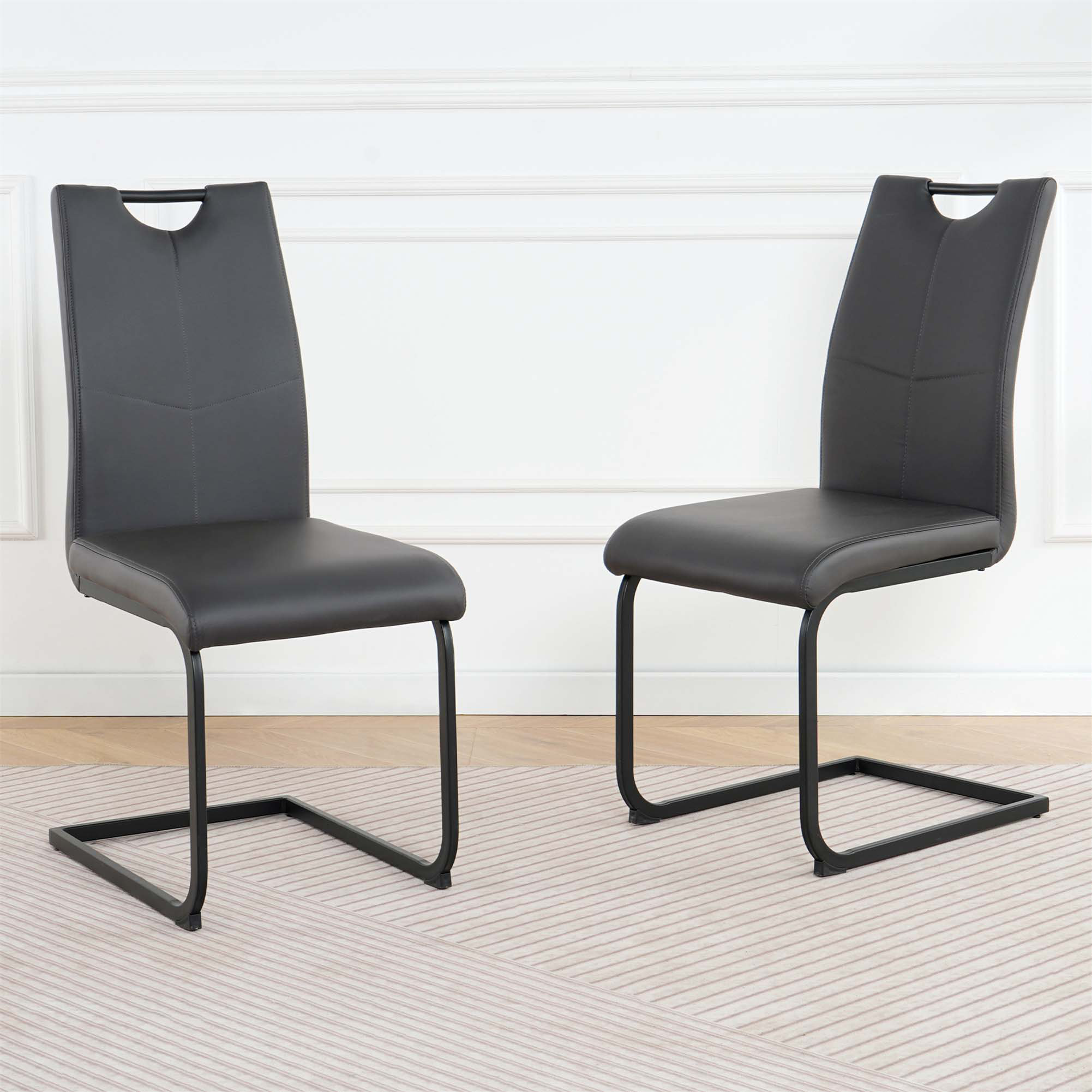Orren Ellis Modern PU Dining Chair Living Room Chair Upholstered Chair ...