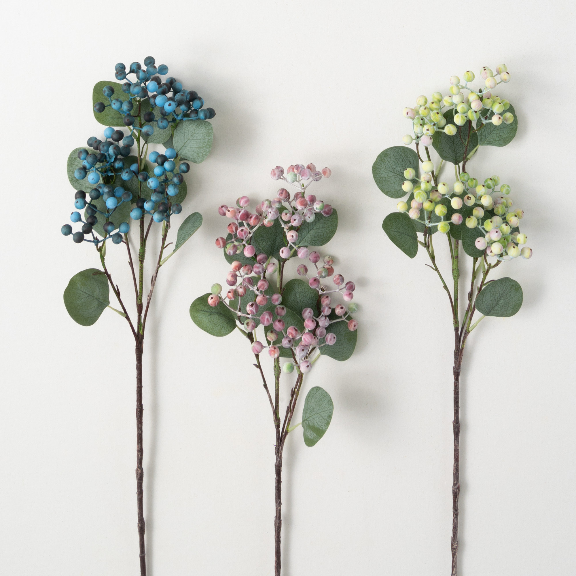Birch Lane™ 25" Brilliant-Hued Berry Stem - Set of 3 | Wayfair