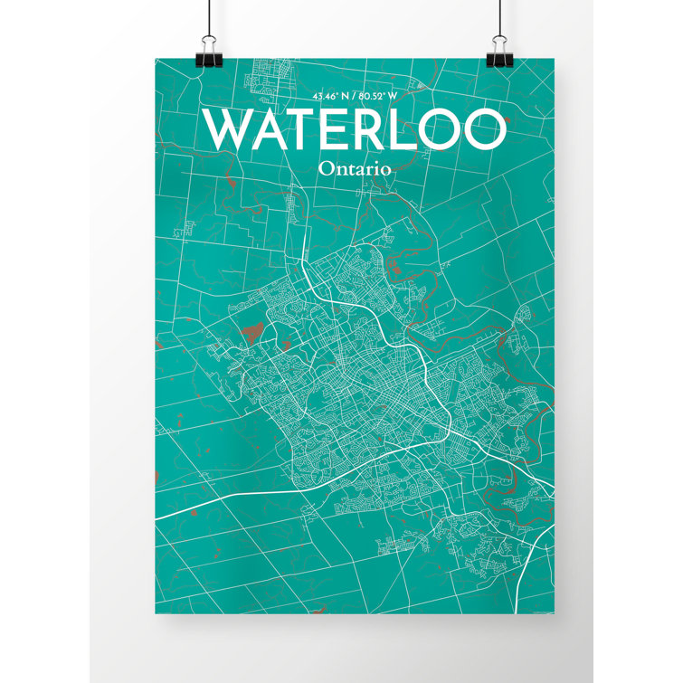OurPoster.com " Waterloo City Map " on Paper | Wayfair