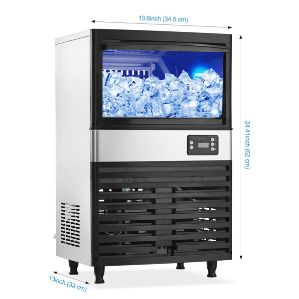 Homhougo 110 Lb. Daily Production Cube Ice Freestanding Ice Maker,Built ...