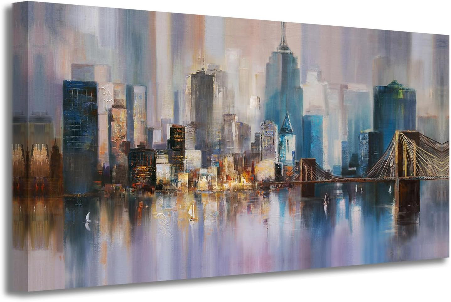 Red Barrel Studio Canvas Wall Art Abstract Skyline New York City ...
