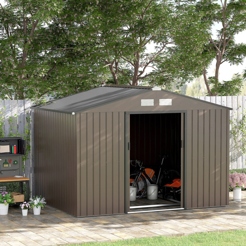 Dakota Fields Azaya 9.1 ft. W x 6.4 ft. D Metal Apex Tool Shed ...