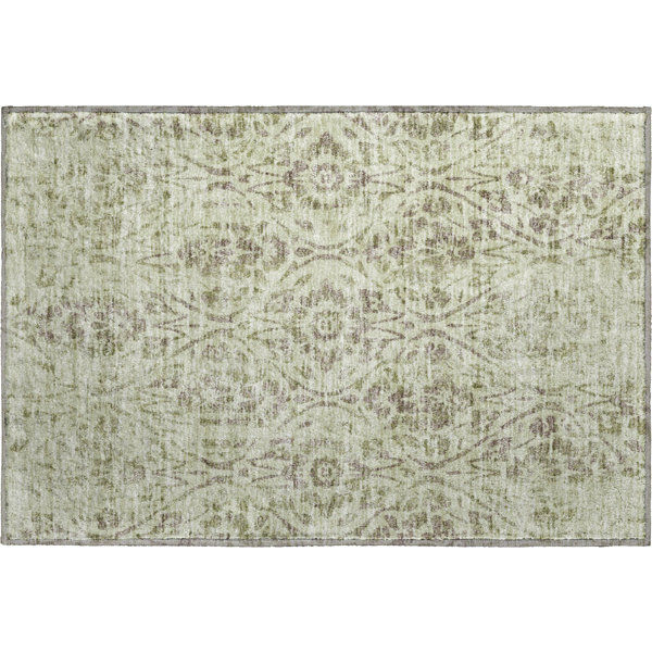 Bungalow Rose Premium Machine Washable Howton Aloe Rug | Wayfair