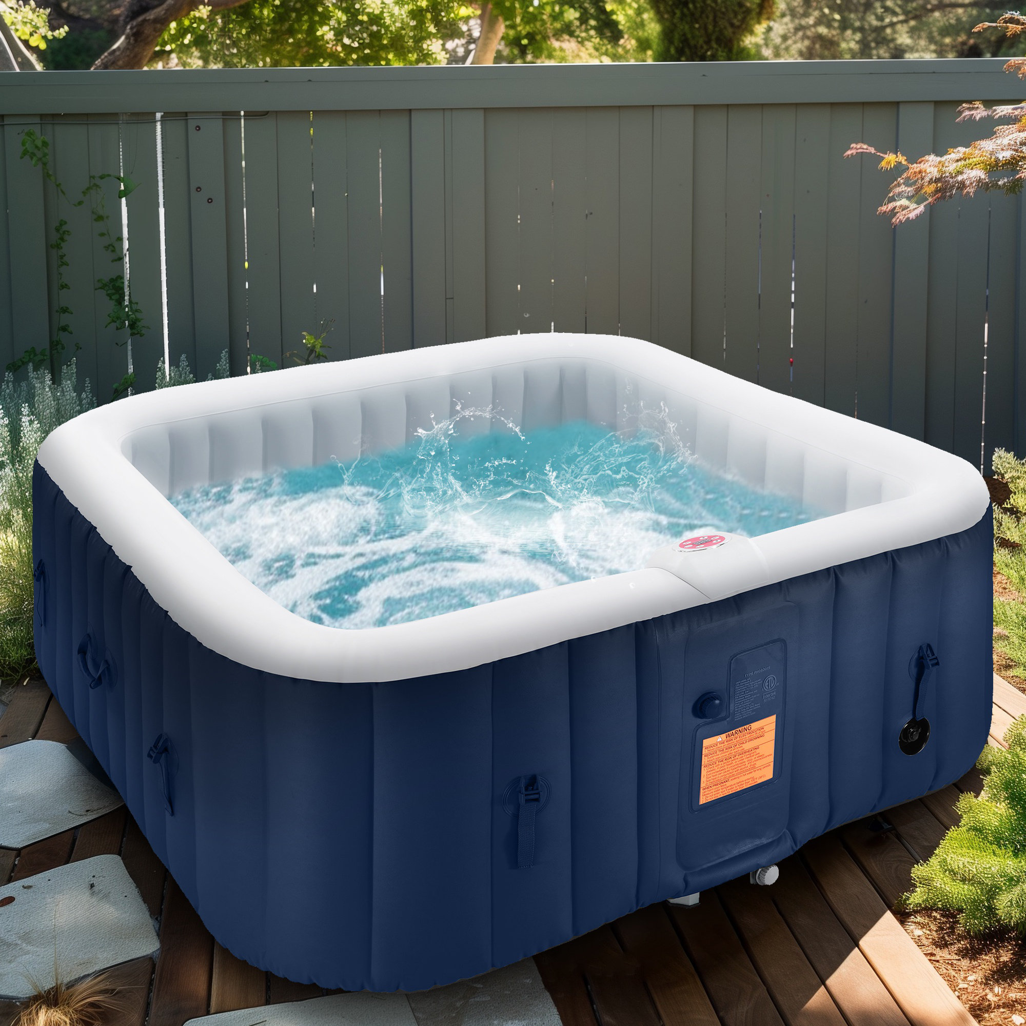 IYofe 130 - Jet Polyvinyl Chloride (PVC) Square Inflatable Hot Tub ...