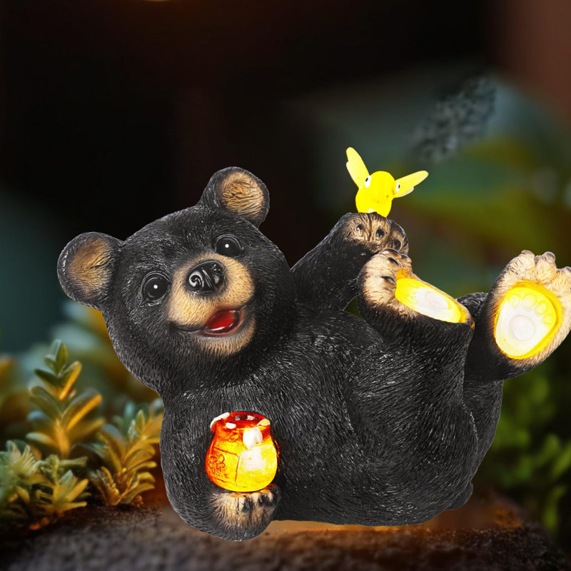 Trinx Solar Bear Garden Statues Decor | Wayfair