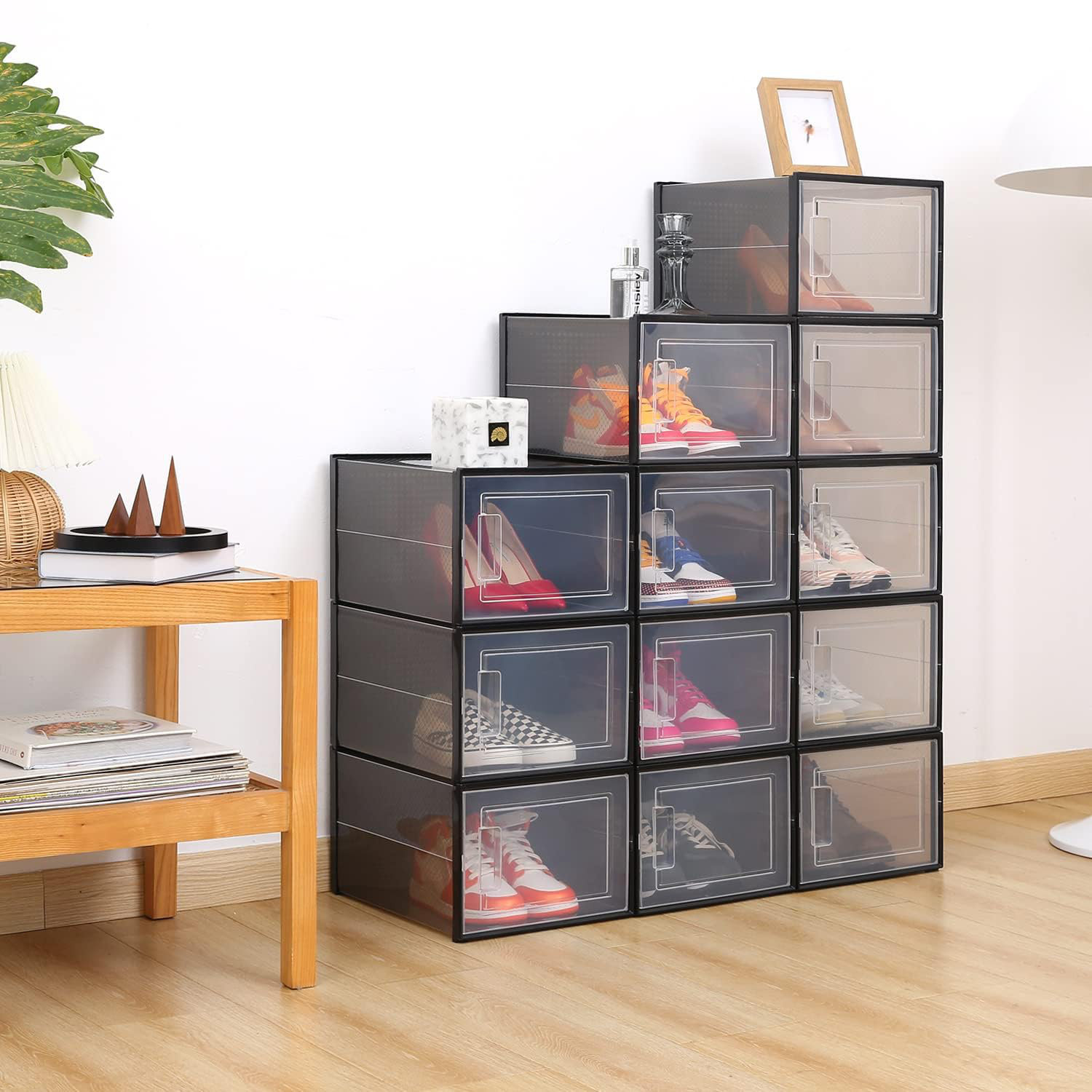 Rebrilliant Shoe Storage Box Clear Organizer XL Large Size Stackable ...