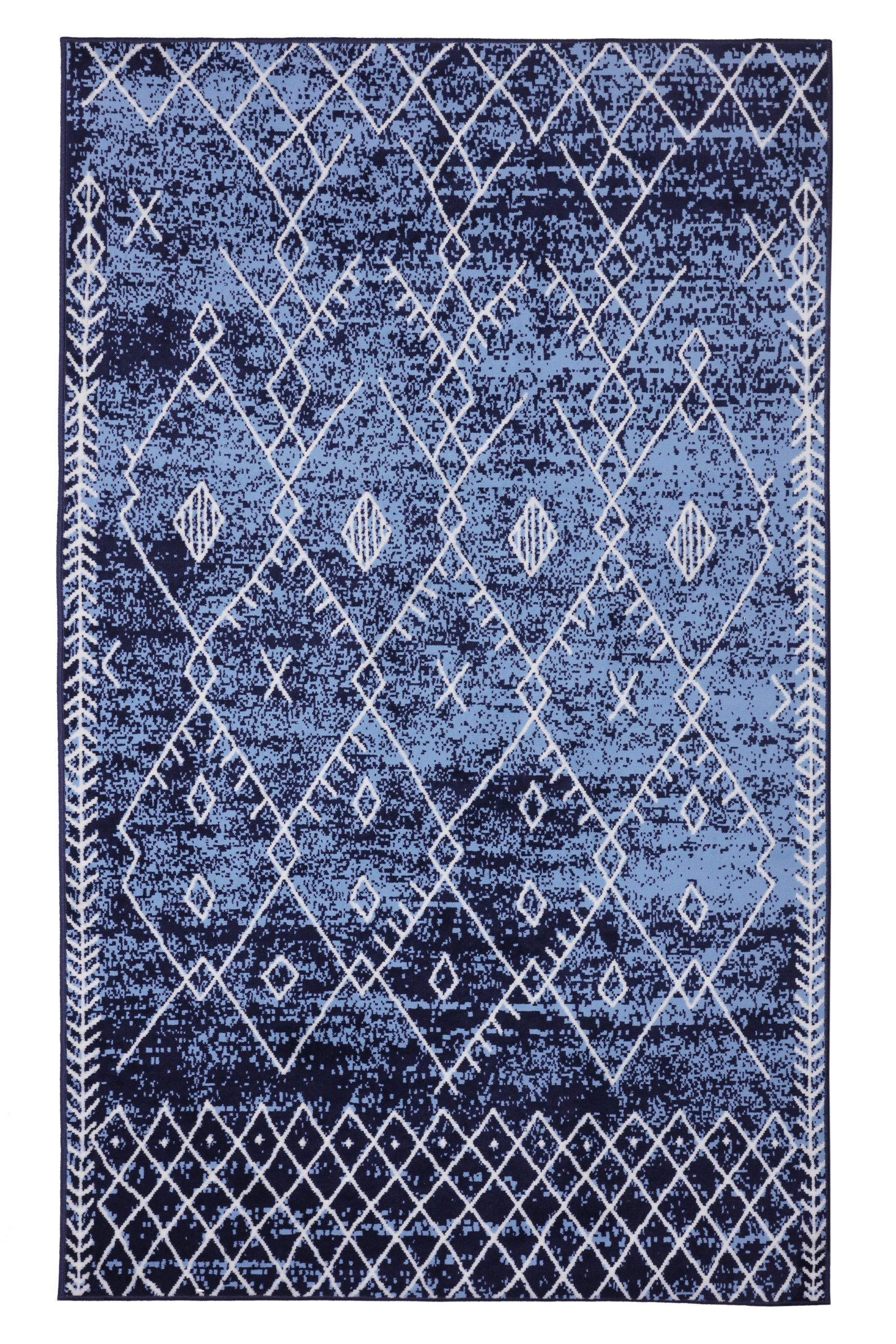 Foundry Select Bavorov Geometric Blue/Navy Area Rug | Wayfair