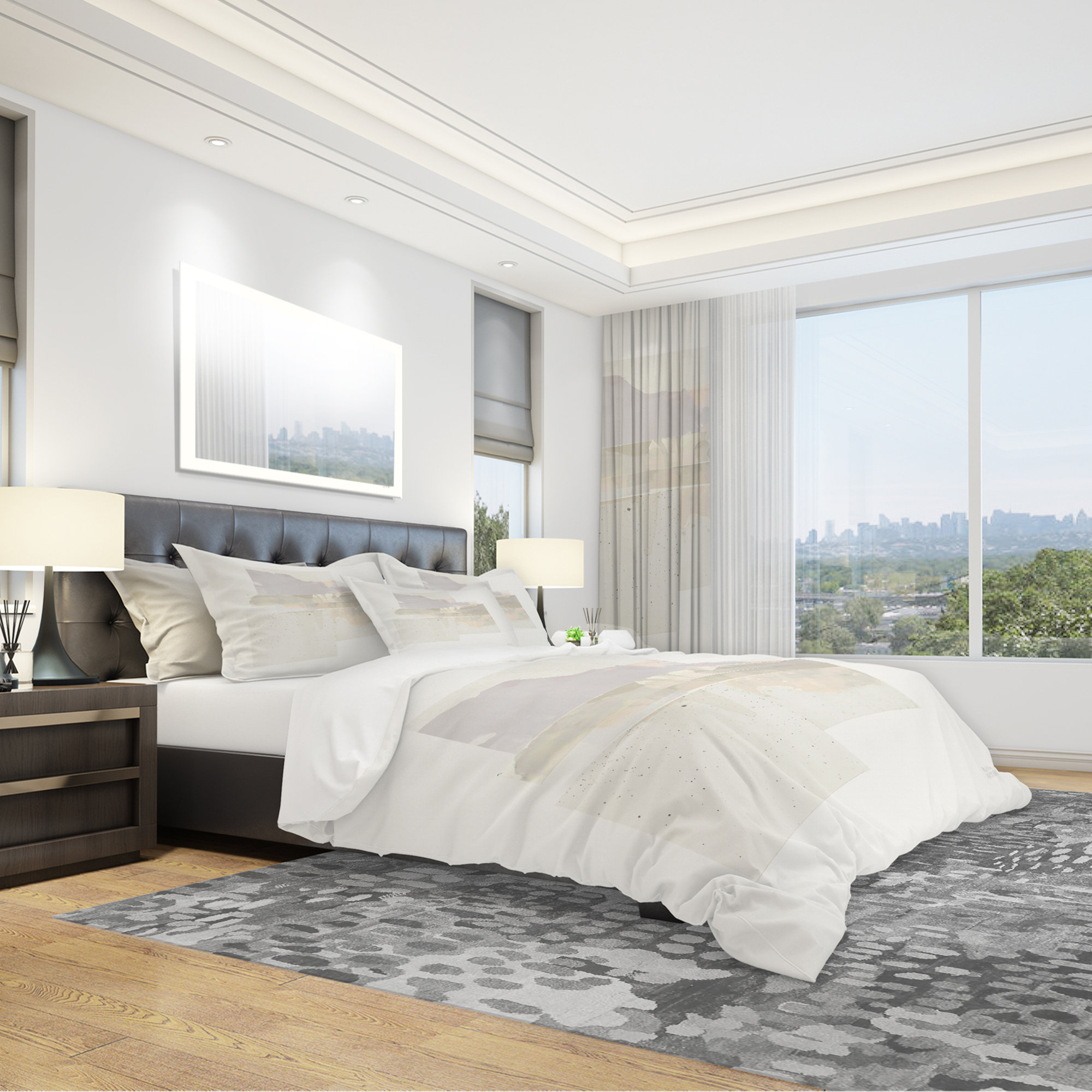 Design Art Geometric Neutral Form III - Shabby Elegance Duvet Cover Set ...