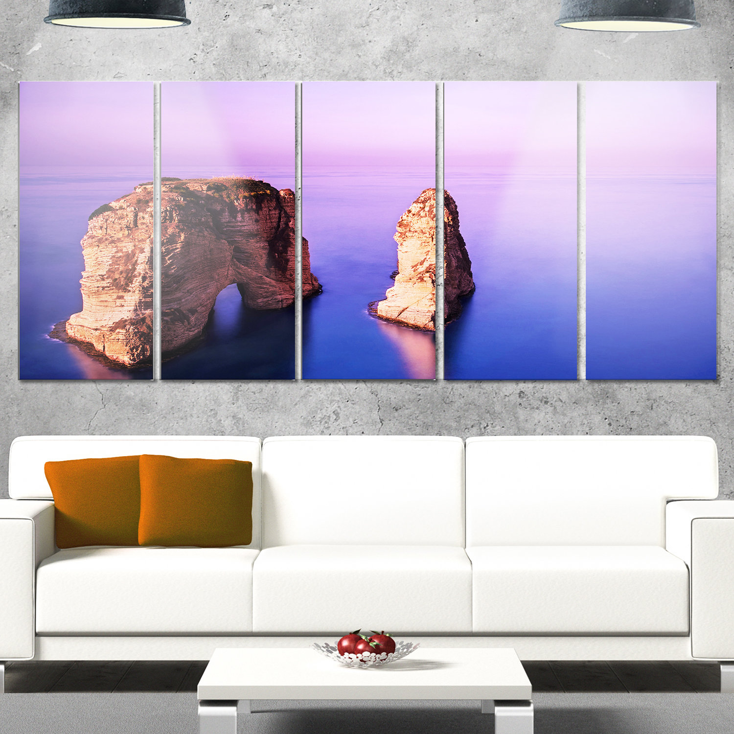 Design Art « rawsha rock on coucher de soleil », ensemble de 5 ...