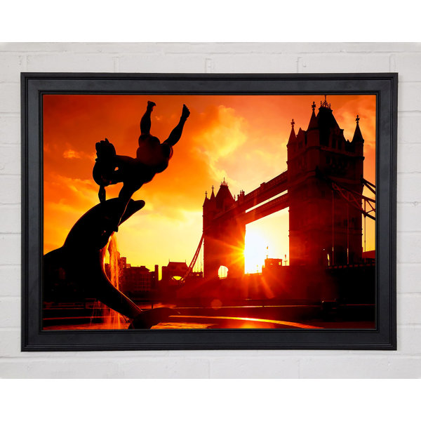 Ebern Designs London Tower Bridge Statue - Single Picture Frame Print ...