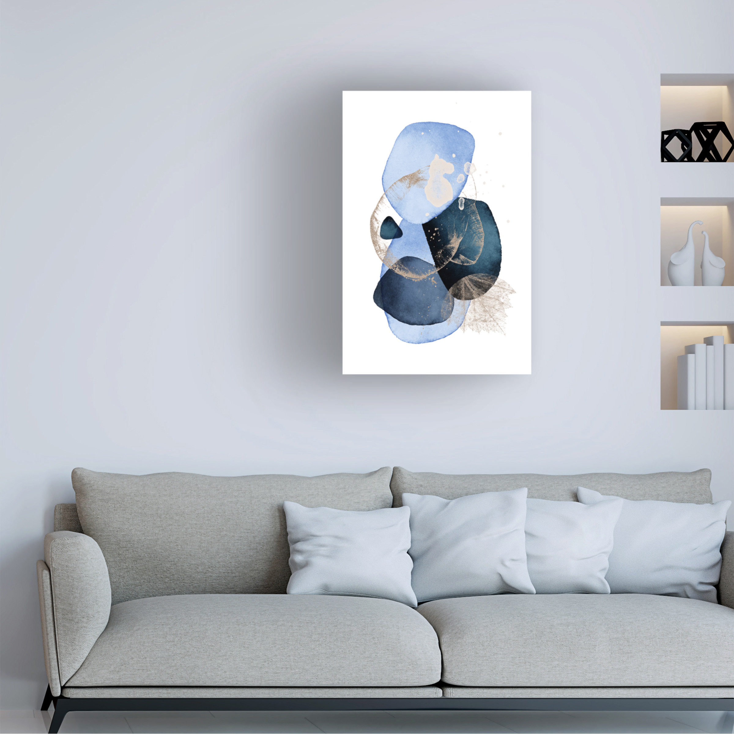 Ebern Designs Bolog Sally Ann Moss Cool Blue 1 Canvas Art | Wayfair