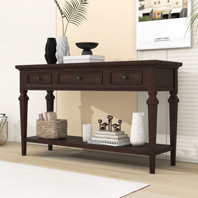 Alcott Hill® Deryck Wooden Console Table with Storage Drawers and ...
