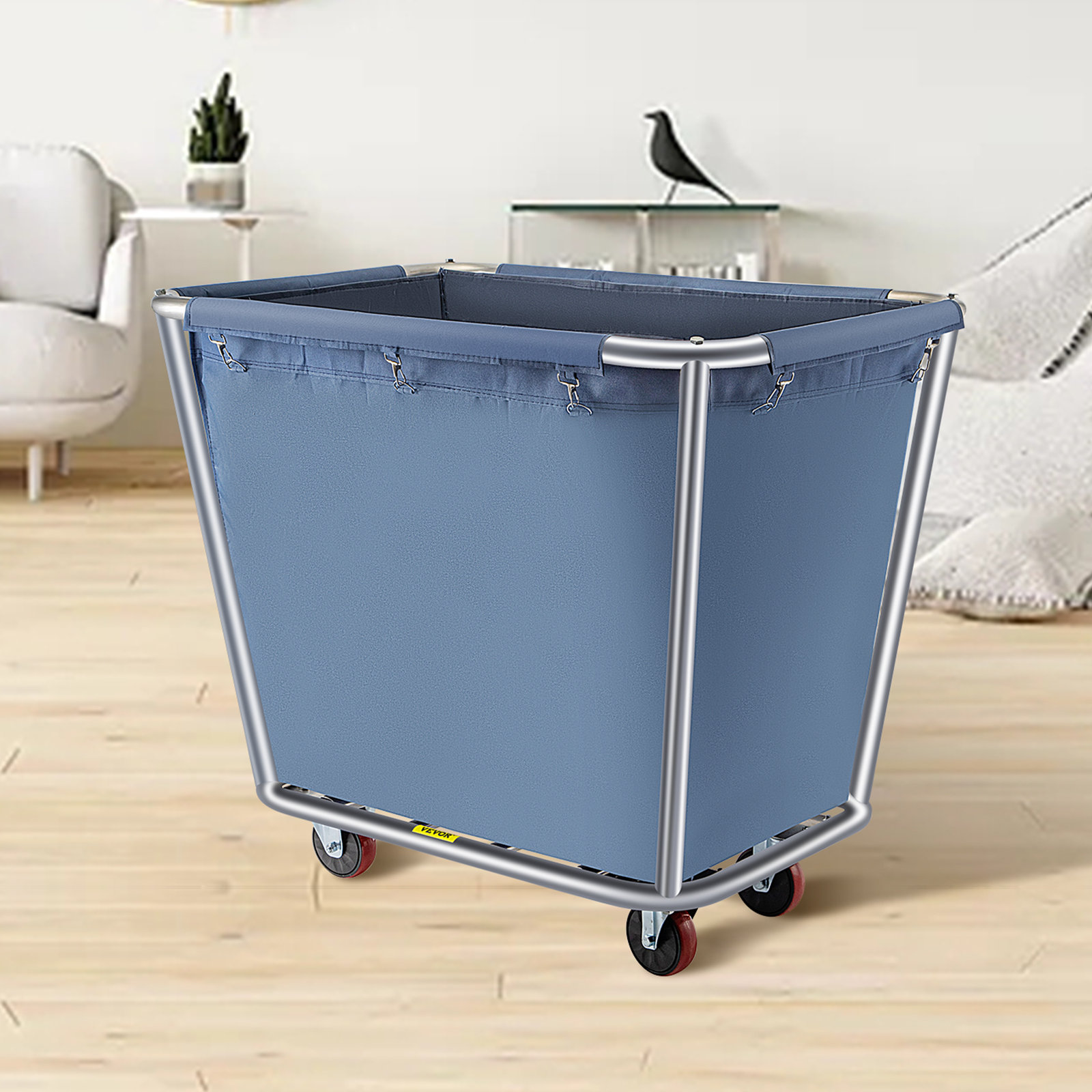 VEVOR Fabric/Stainless Steel Laundry Cart with Wheels - Wayfair Canada