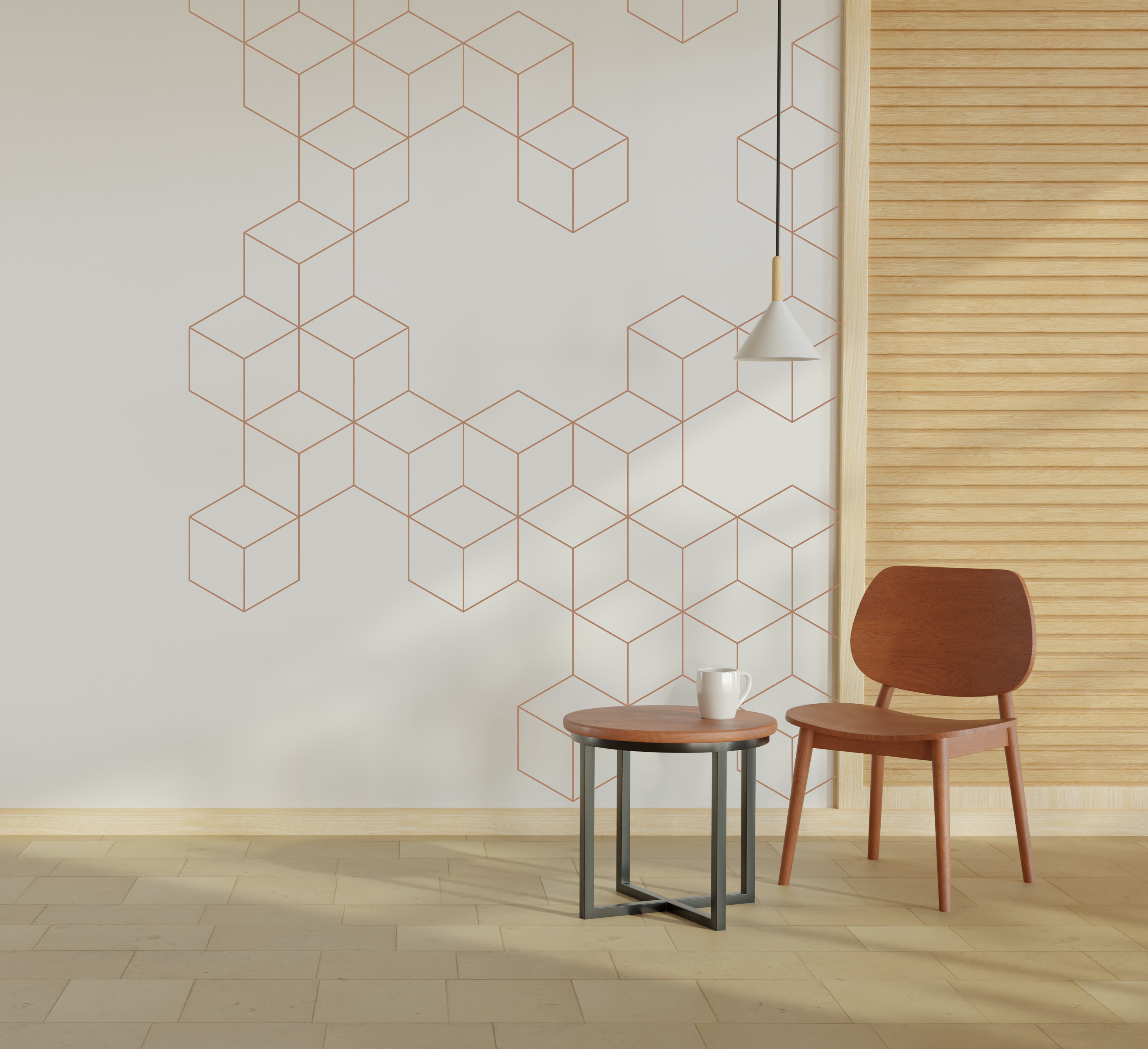 Latitude Run® Cubes Wall Decal Sticker, Corner Decor, Corner Decal ...