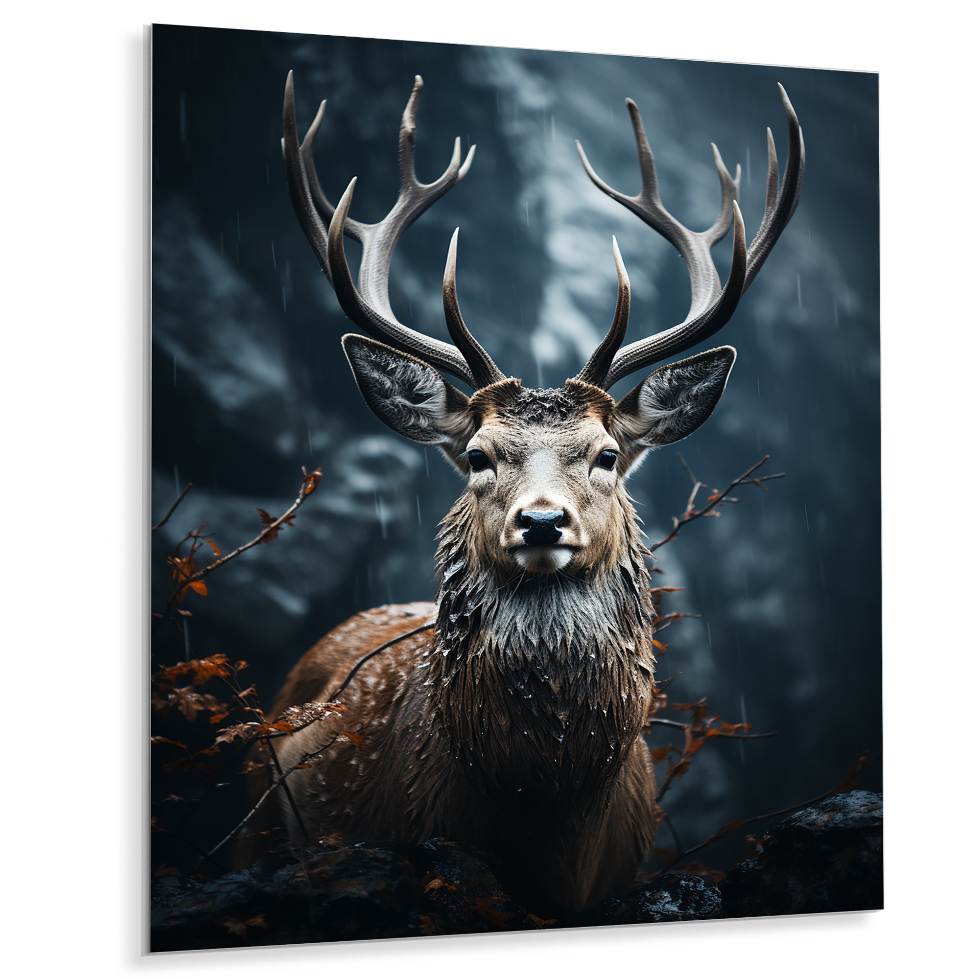 Millwood Pines Deer Monochrome Photography IV - Animals Deer Metal Wall ...